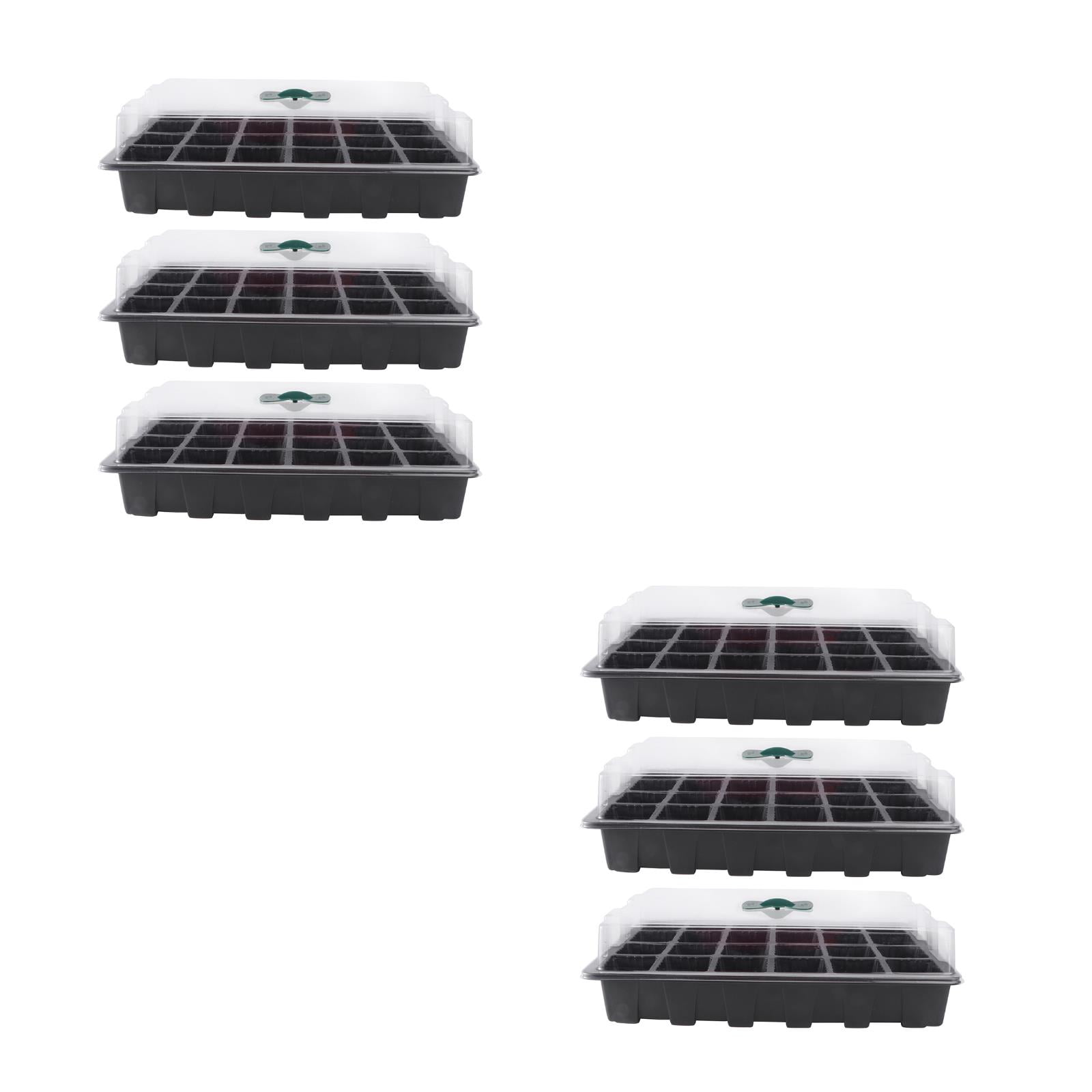 HOMEMAXS 6 Sets 24 Grids Starter Tray Vegetable Germination Trays With ...