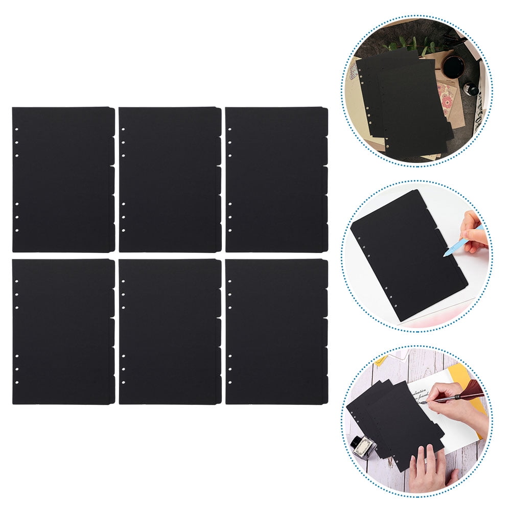 HOMEMAXS Reusable Paper File Dividers for Notebook with Black Tabs ...