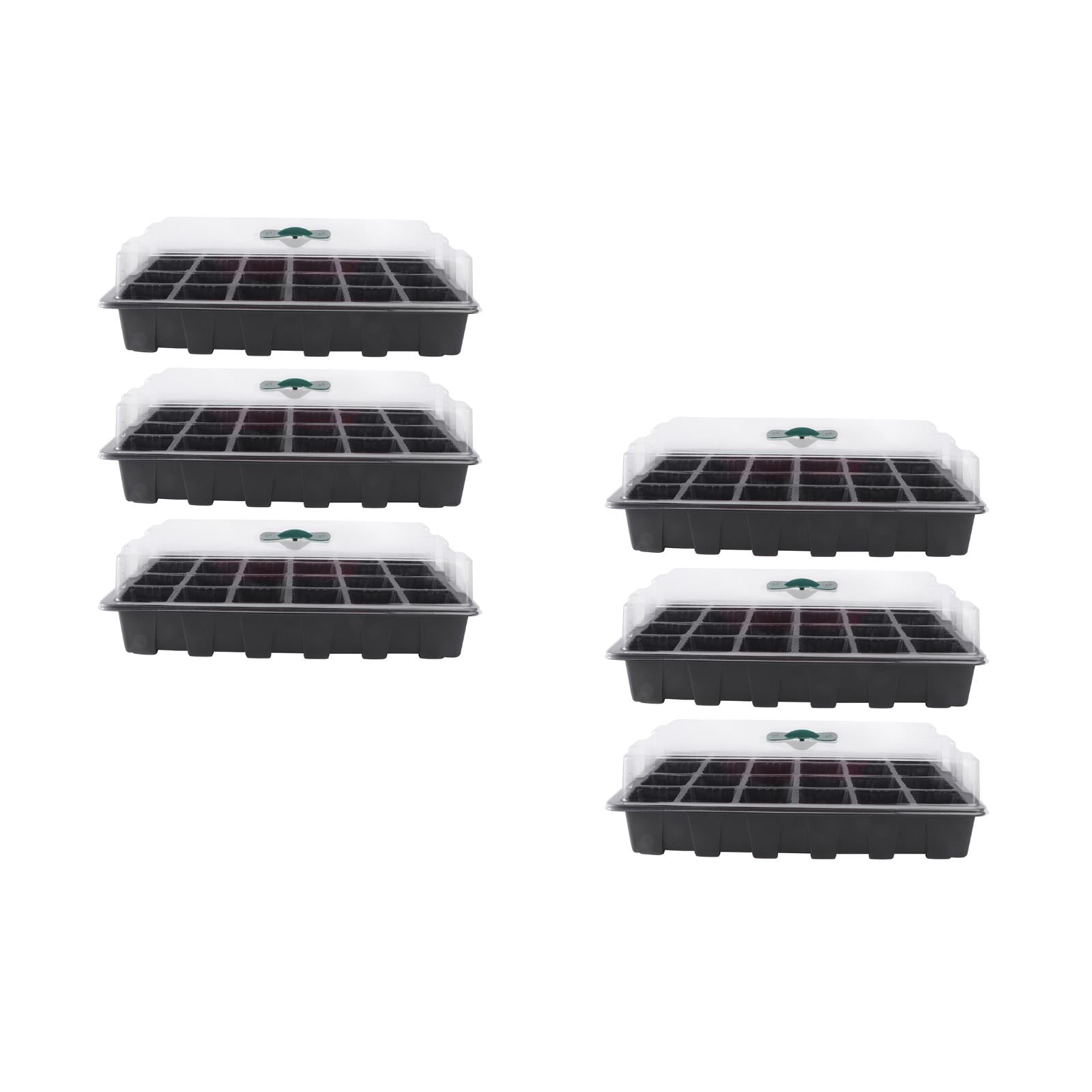HOMEMAXS 6 Sets Garden Growing Tray Vegetable Germination Plastic Trays ...