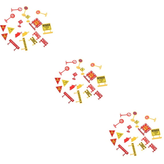 6 Sets Miniature Street Road Signs Playset Traffic Signs Playset Mini ...