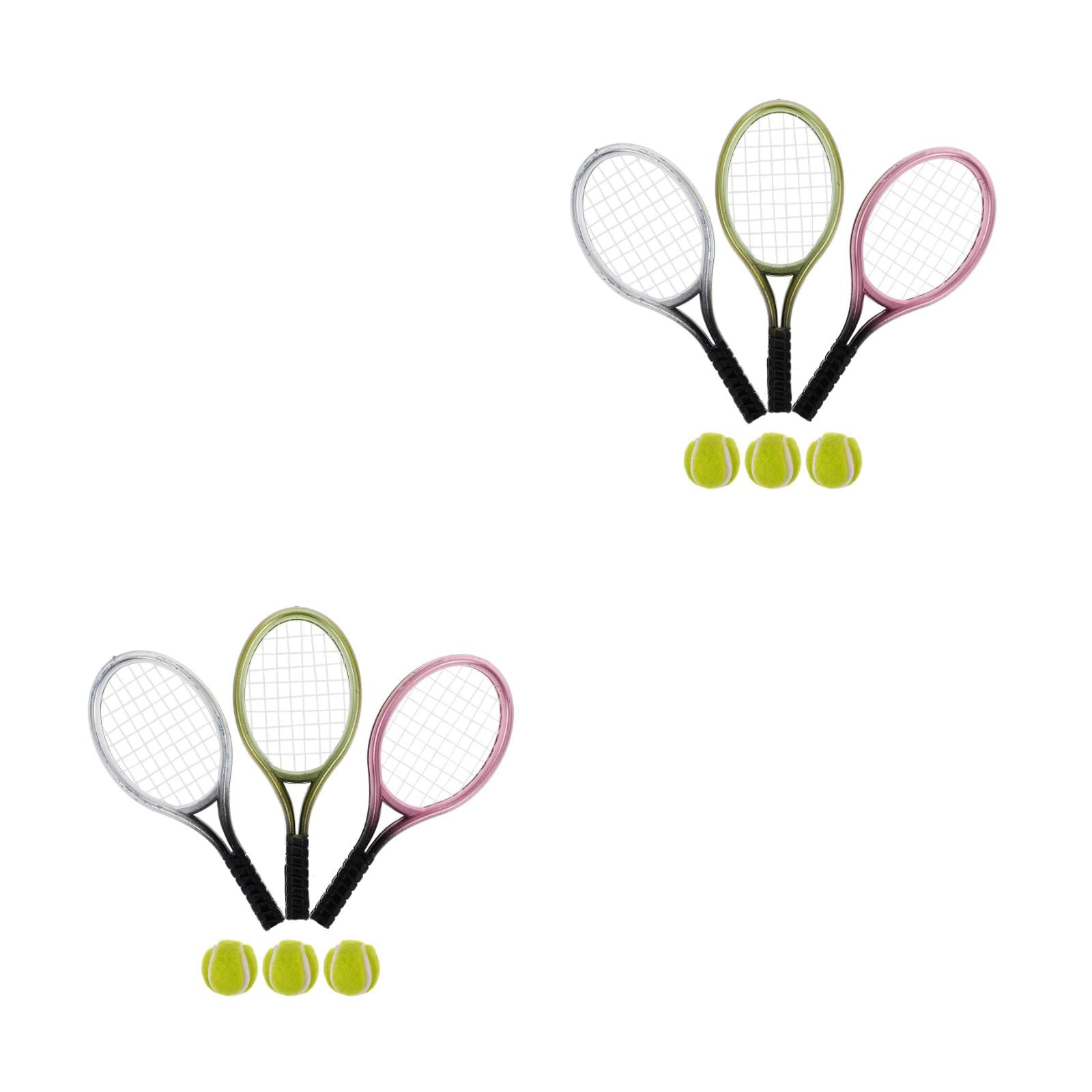 HOMEMAXS 6 Sets Miniature Tennis Racket Miniature Tennis Mini House ...