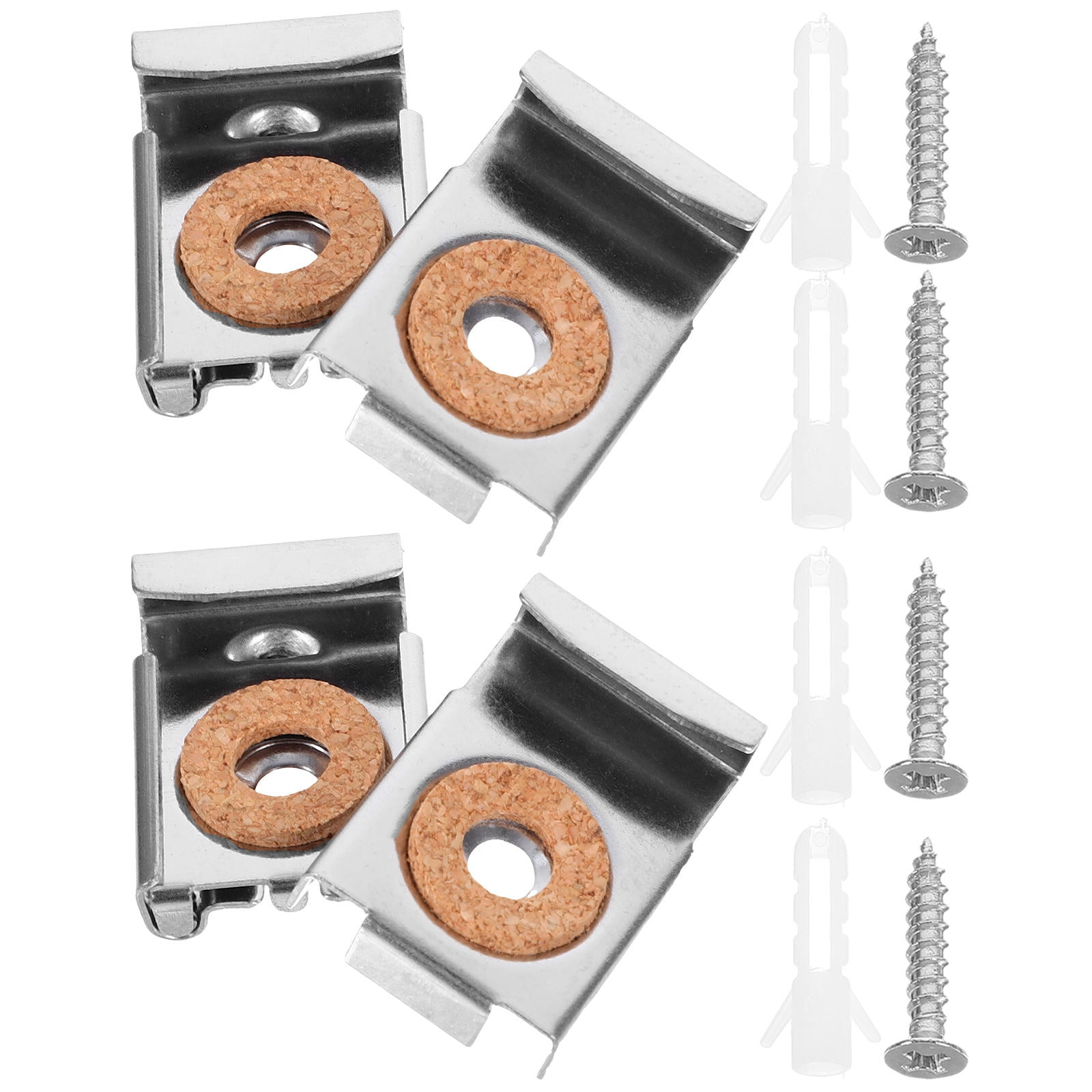 6 Sets Mirror Clip Glass Panel Retaining Clip Glass Support Clamp ...