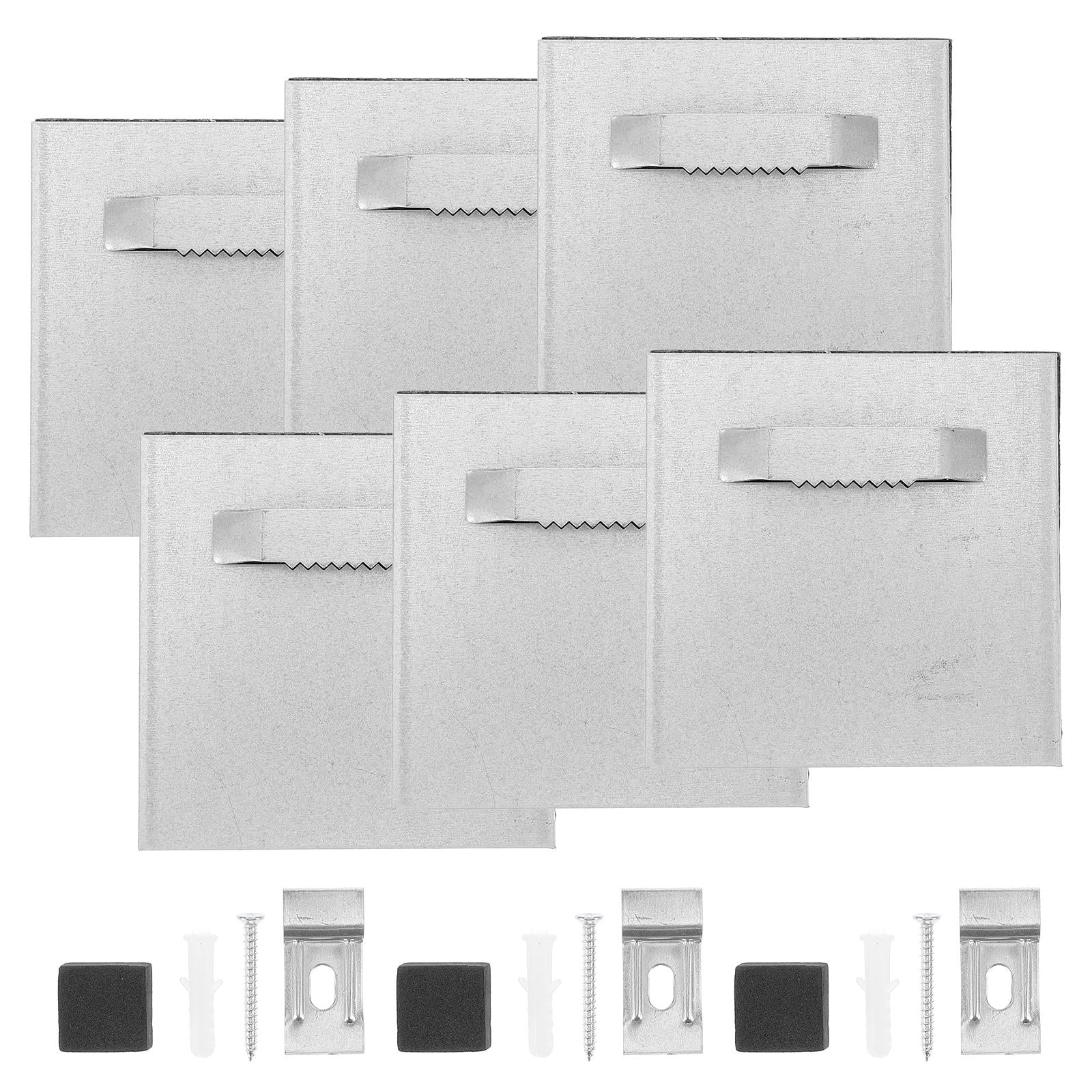 HOMEMAXS 6 Sets Photo Hooks No Punch for Hanging Wall Toothed Silver ...