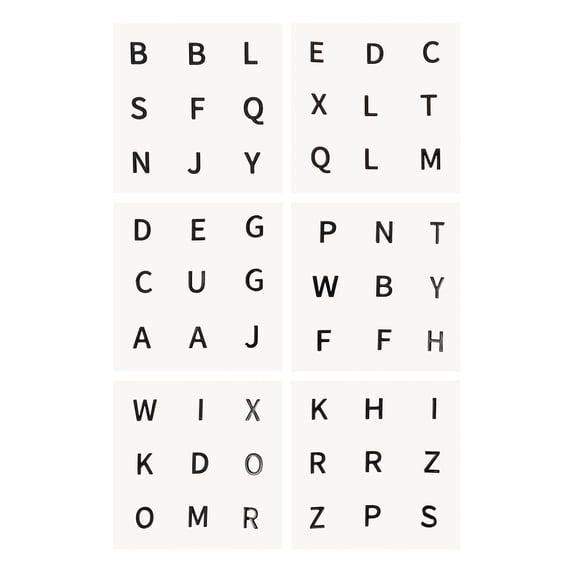 HOMEMAXS 6 Sheets of Alphabet Cube Decal for Low Vision Large Printed ...