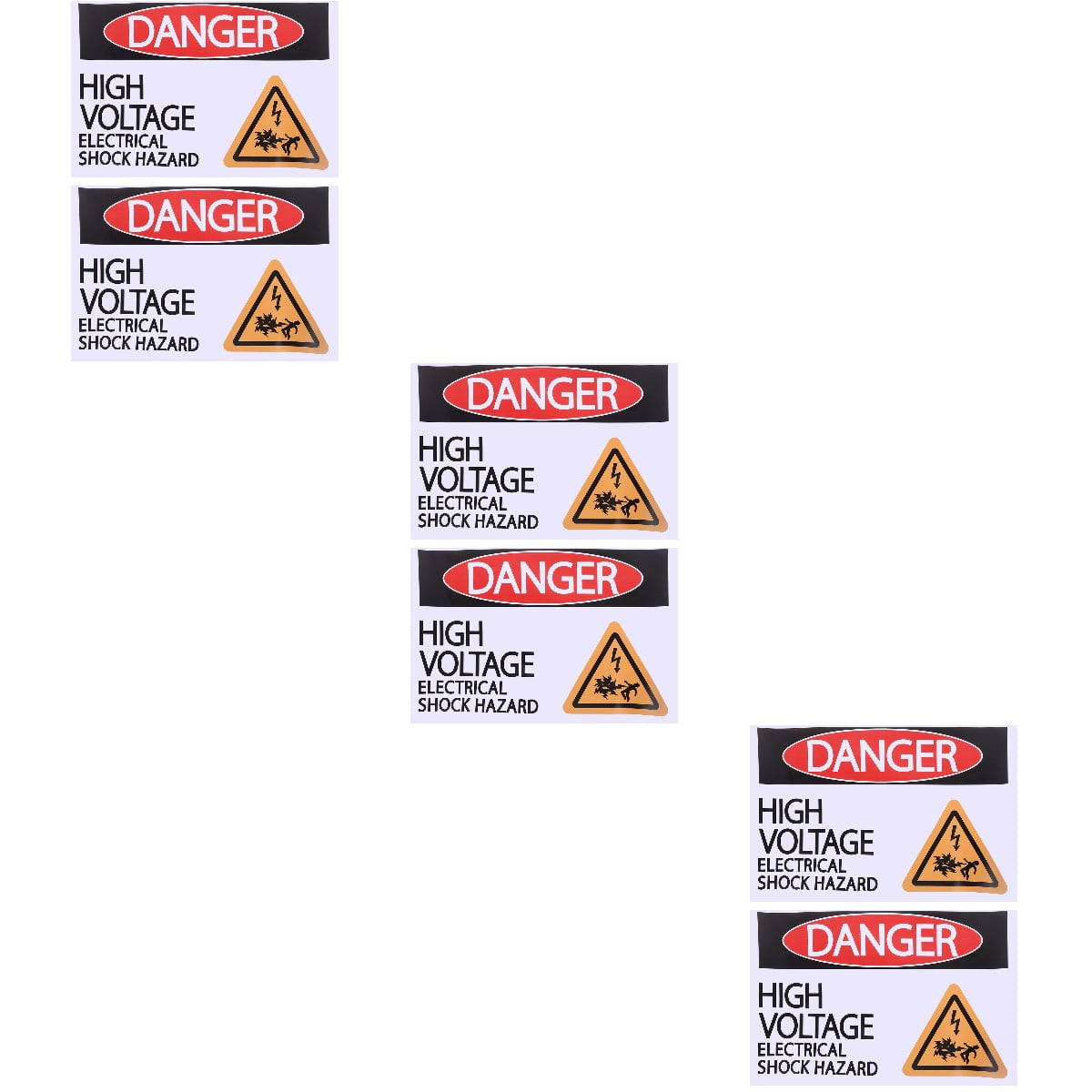 HOMEMAXS 6 Sheets of Electric High Voltage Sign Stickers High Voltage ...