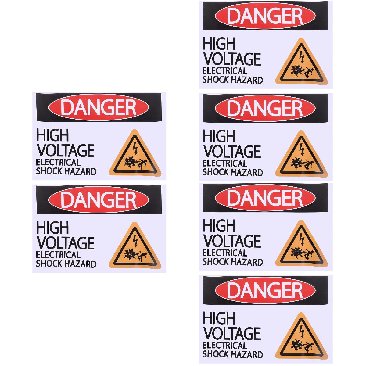 HOMEMAXS 6 Sheets of High Voltage Electric Sticker High Voltage Signs ...