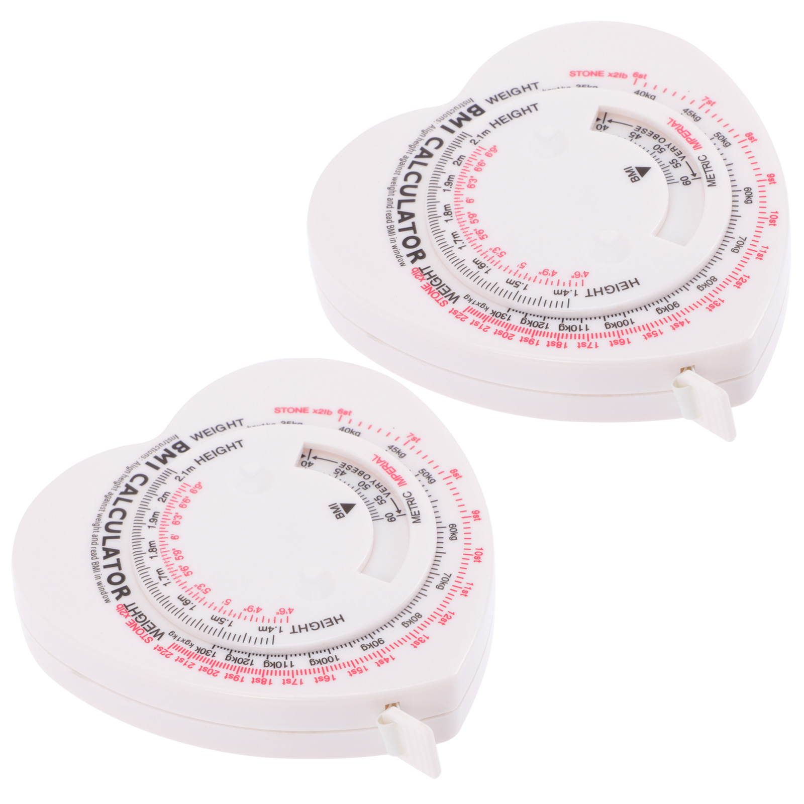 HOMEMAXS 6 pcs BMI Calculator Tape Body Measuring Tape Heart Shaped ...