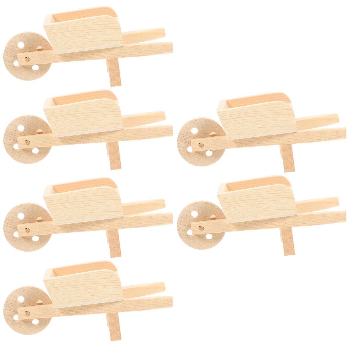 HOMEMAXS 6 pcs Doll House Barrows Models Mini Wood Barrows Toy ...