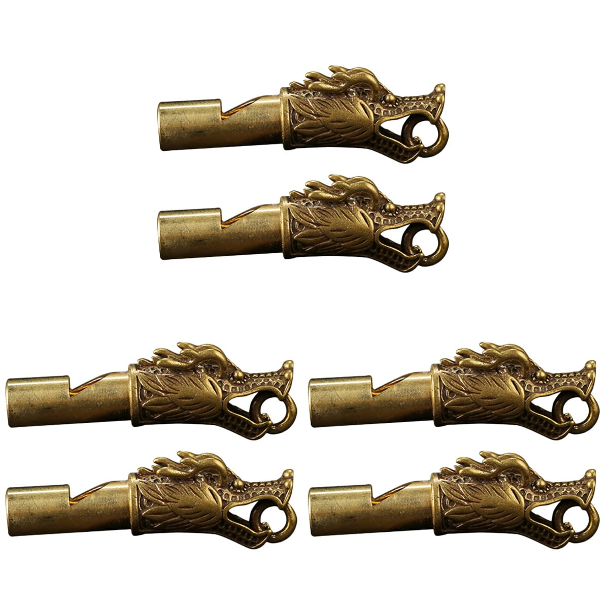 Tineasur 2Pcs cate Copper Emergency Whistles with Dragon Pattern for ...