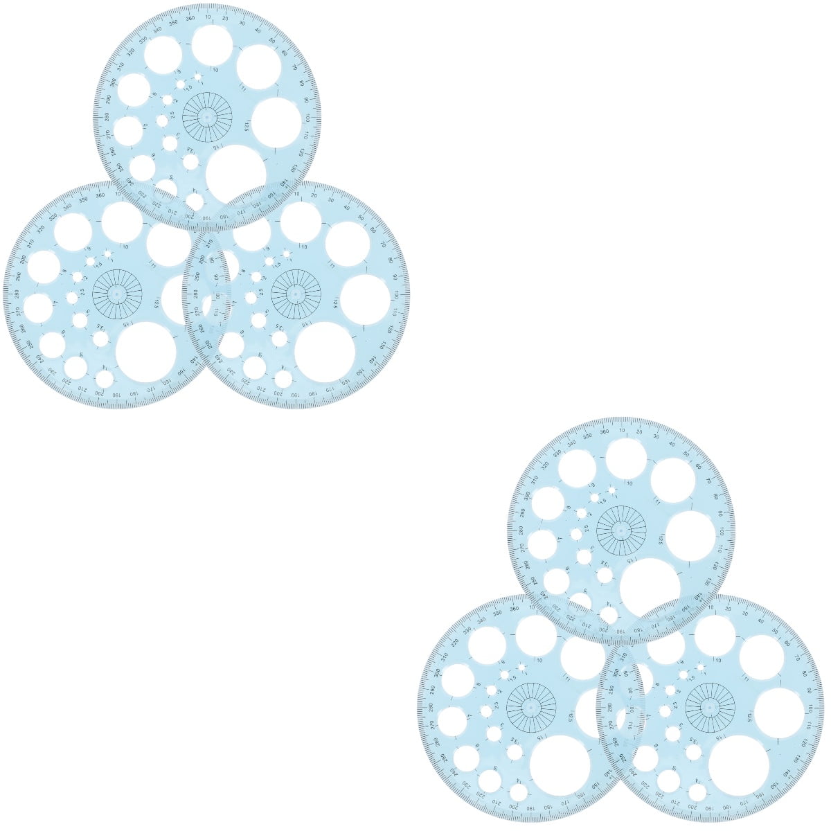 HOMEMAXS 6 pcs Geometry Protractors 360 Degree Protractor Swing Arm ...