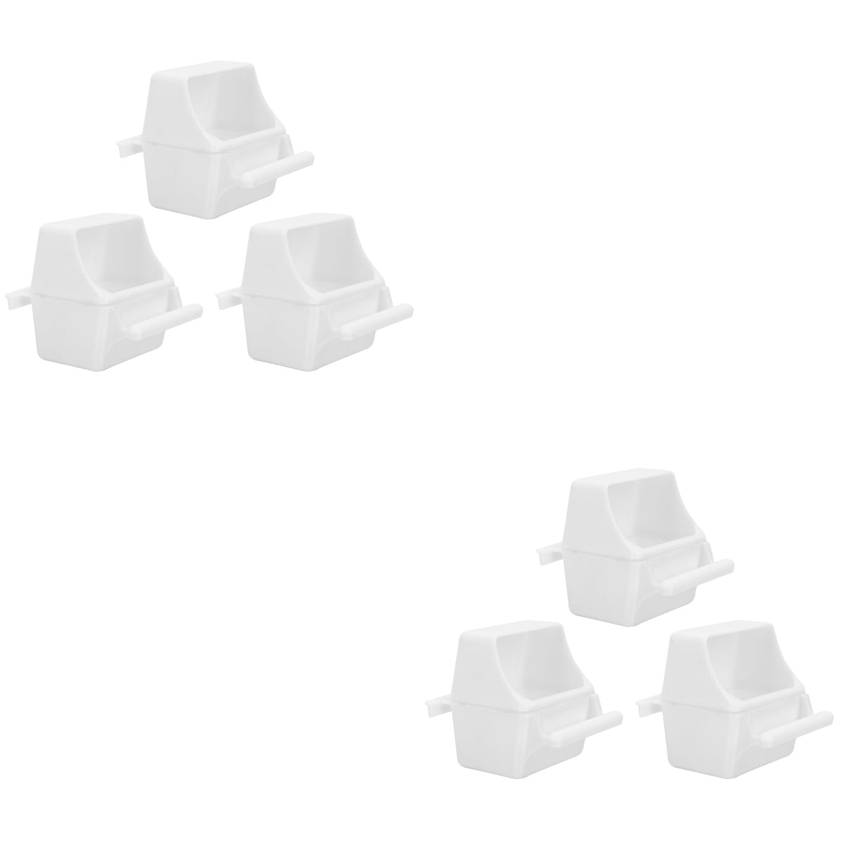 HOMEMAXS 6 pcs Plastic Splash-proof Bird Feeder Bird Food Container ...