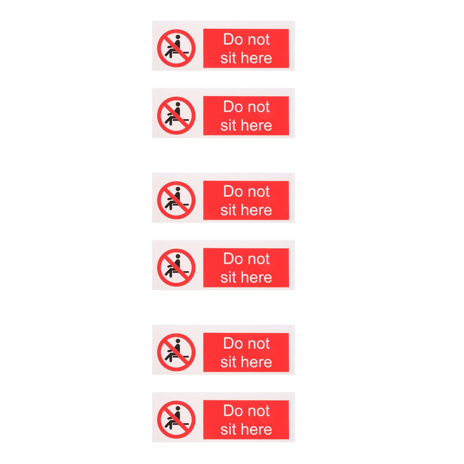 HOMEMAXS 6 pcs Prohibition Stickers Not Sit Here Self Adhesive Safety ...