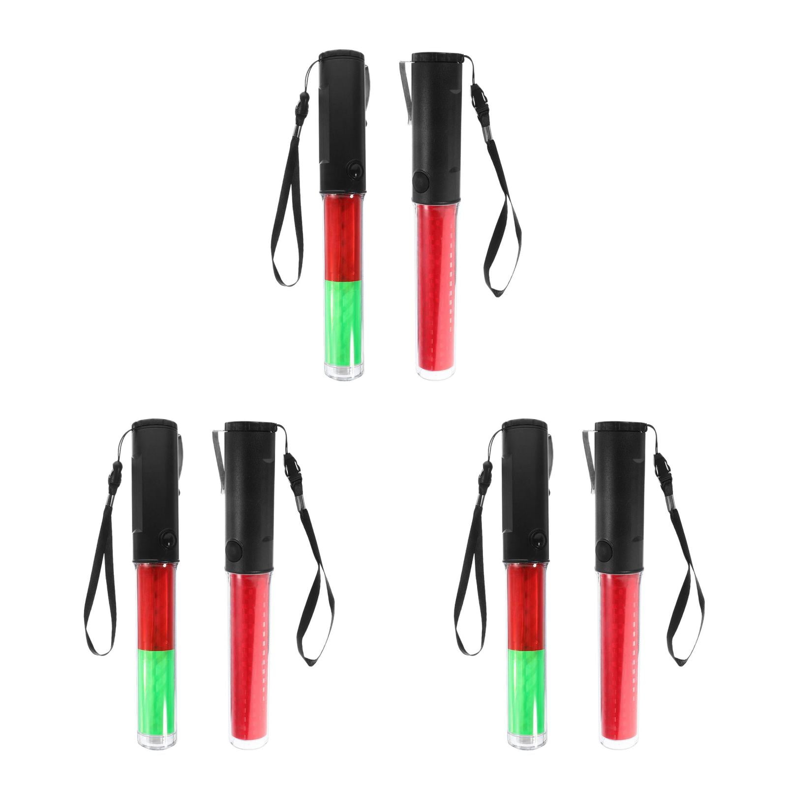 HOMEMAXS 6 pcs Rechargeable Traffic Wand Red Green Traffic Control ...