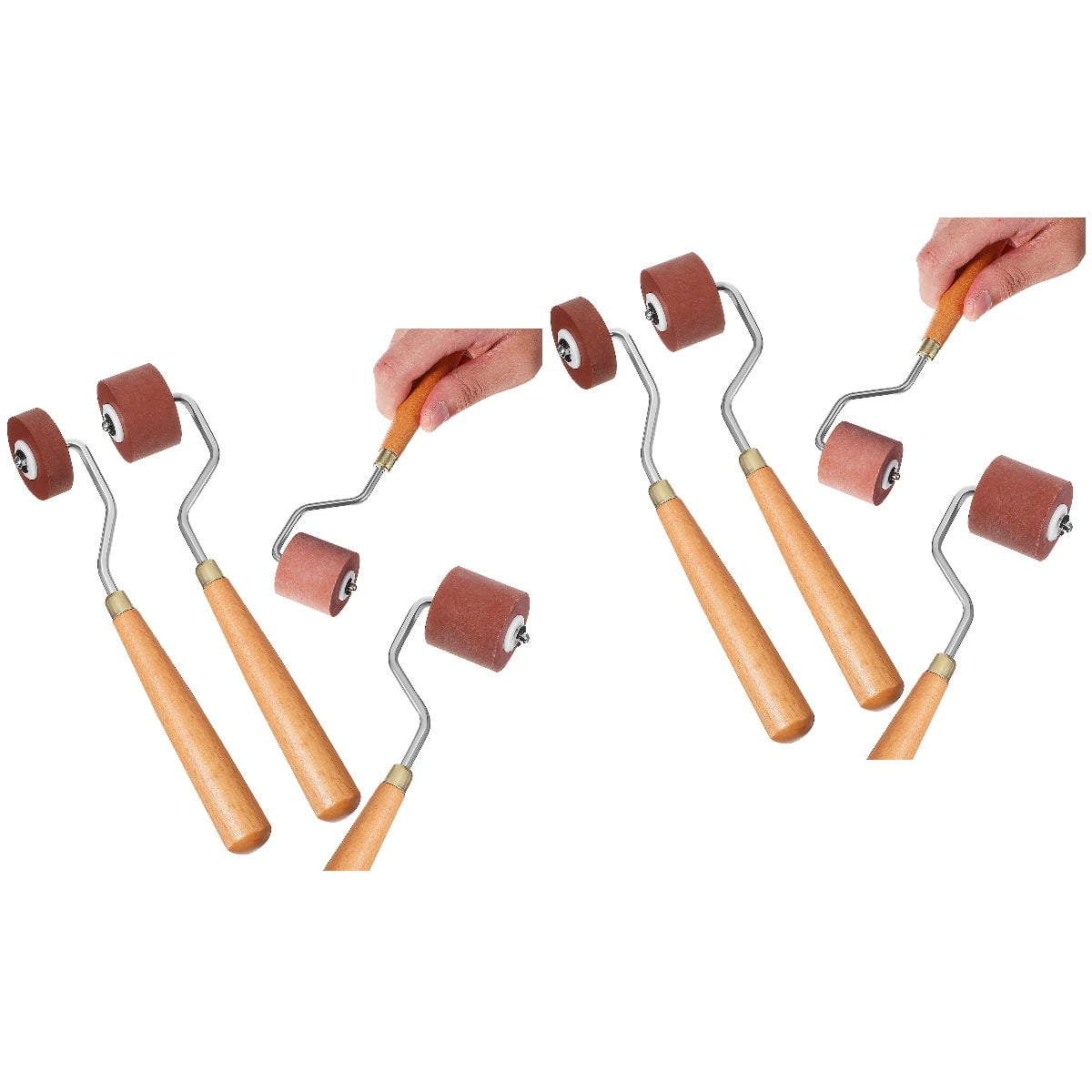 HOMEMAXS 6 pcs Rubber Rollers Paint Brush Printmaking Rollers Stamping ...