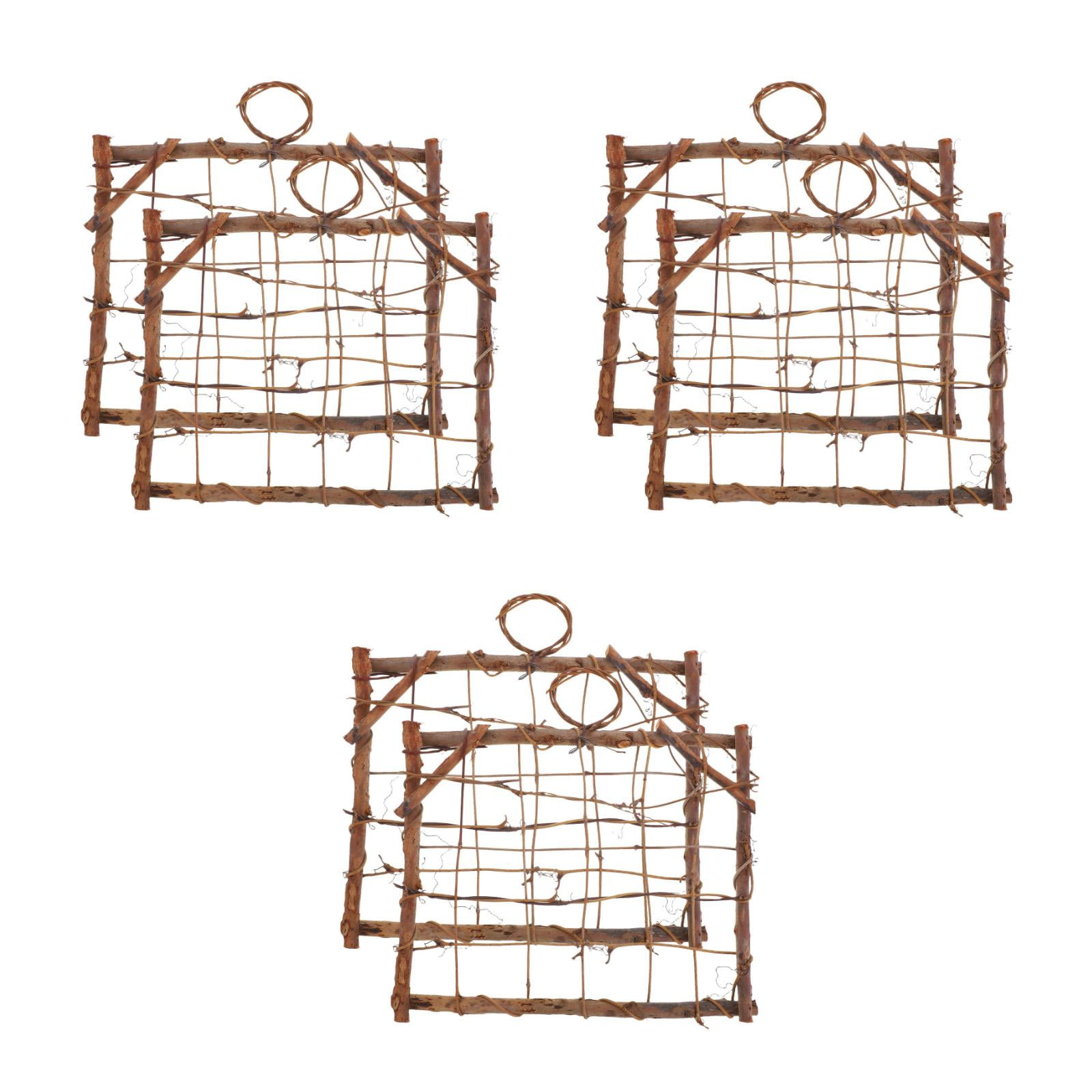 HOMEMAXS 6 pcs Rustic Style Air Plant Frame Wooden Tillandsia Holder ...