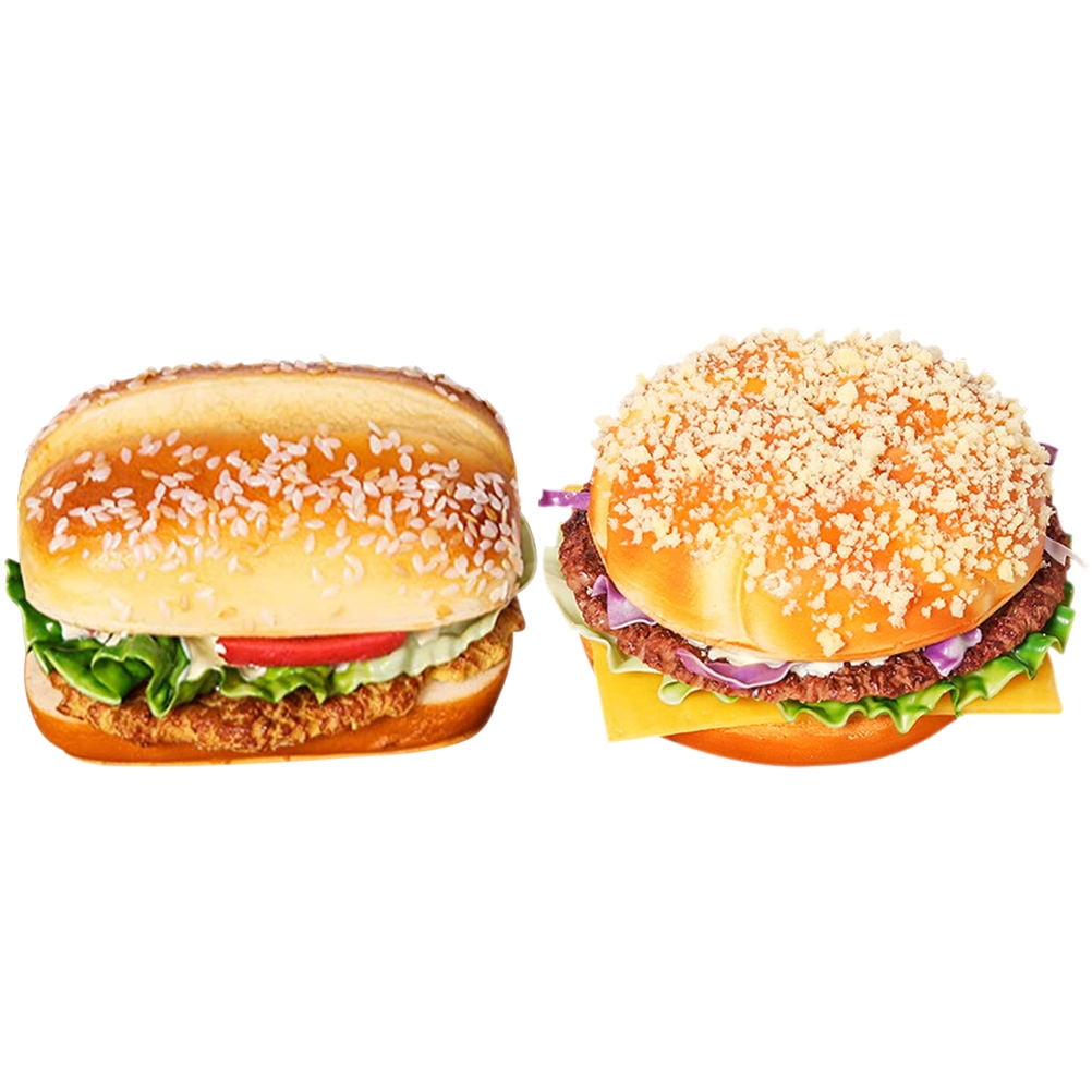 HOMEMAXS 6 pcs Simulation Fake Burger Model Lovely Artificial Burger ...
