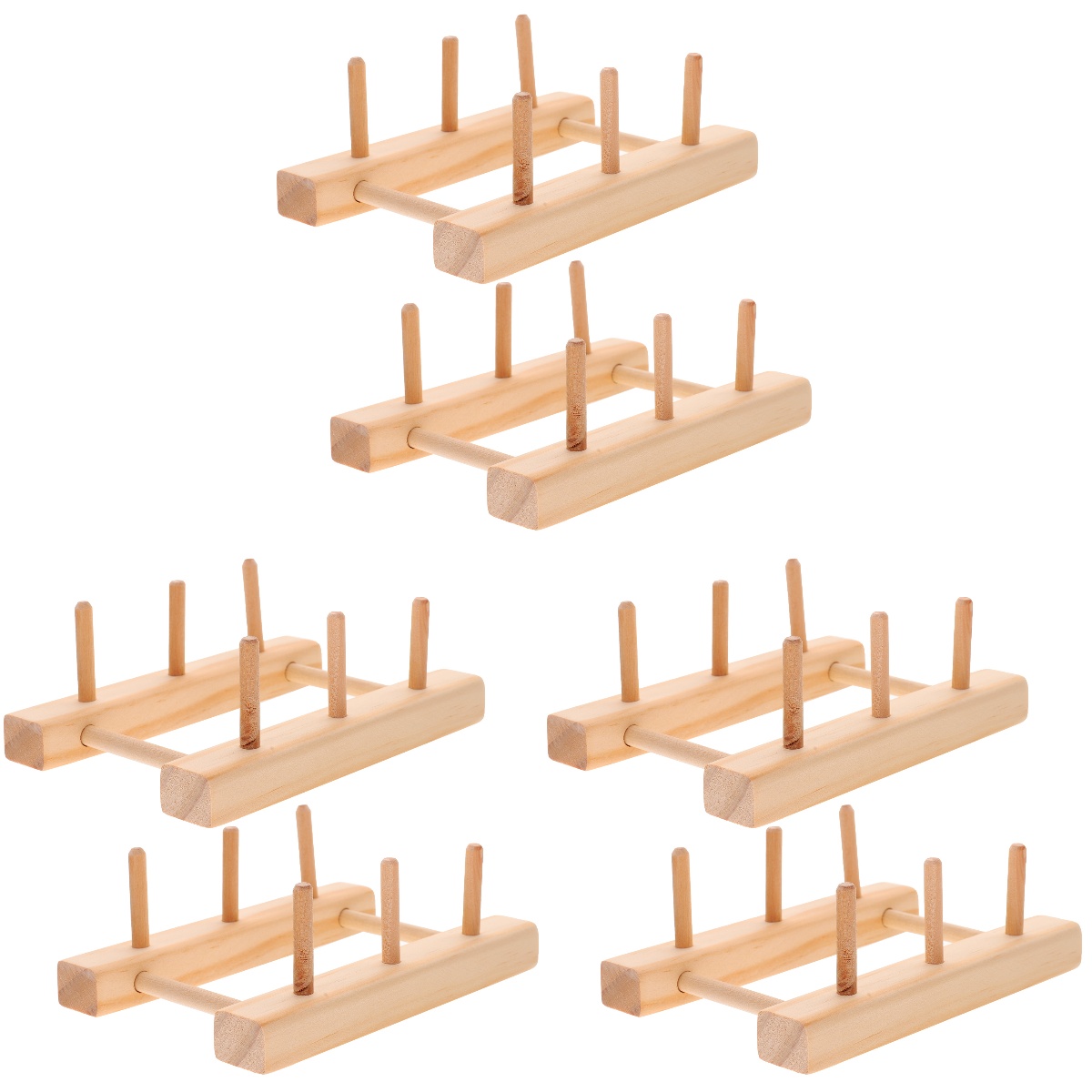 HOMEMAXS 6 pcs Spool wooden Holder Embroidery Thread Organizing Rack ...