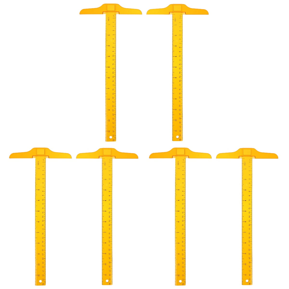 HOMEMAXS 6 pcs T Shape Rulers Double Scale Ruler Plastic Measuring ...
