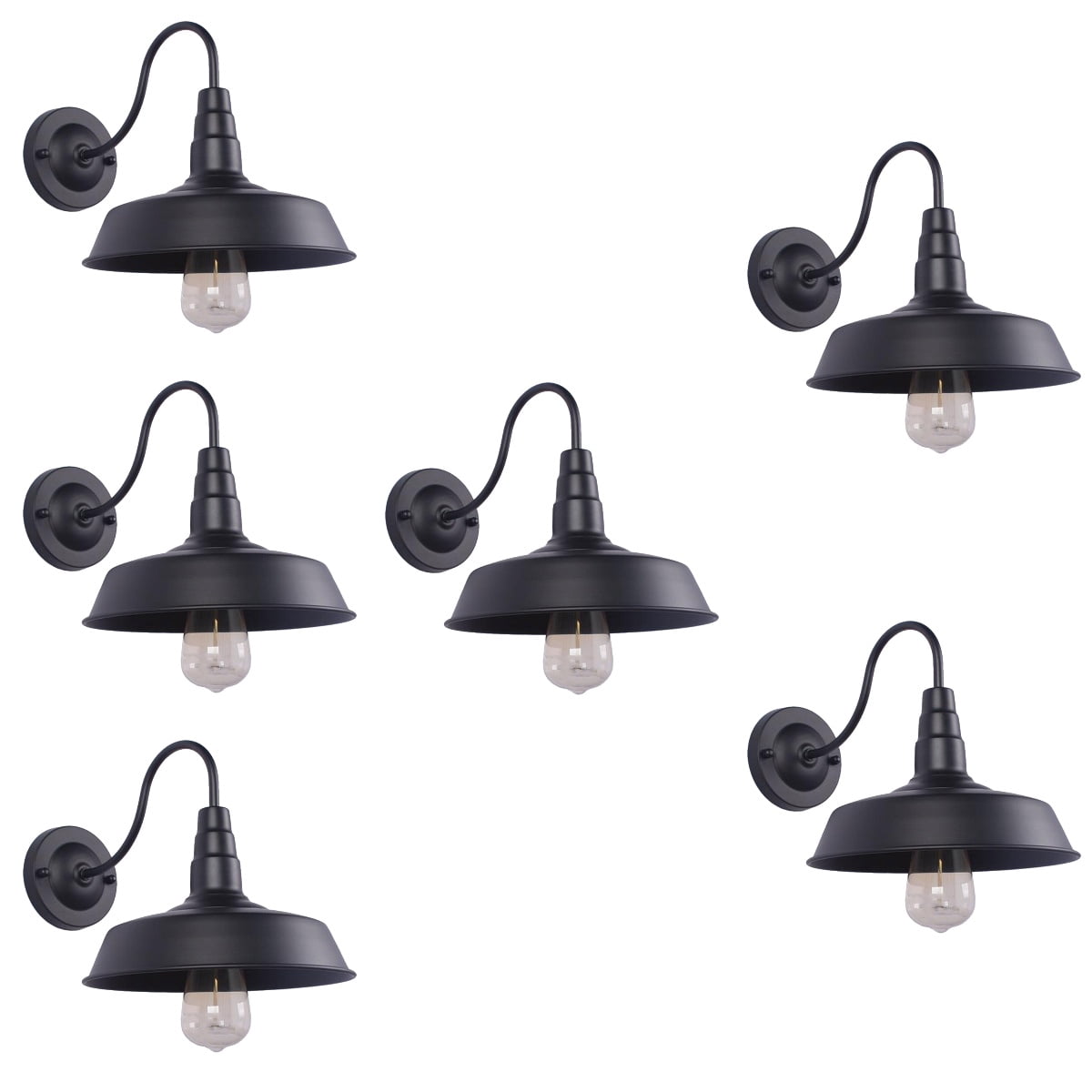 HOMEMAXS 6 pcs Vintage Wall Lamp American Style Indoor Wall Light No ...