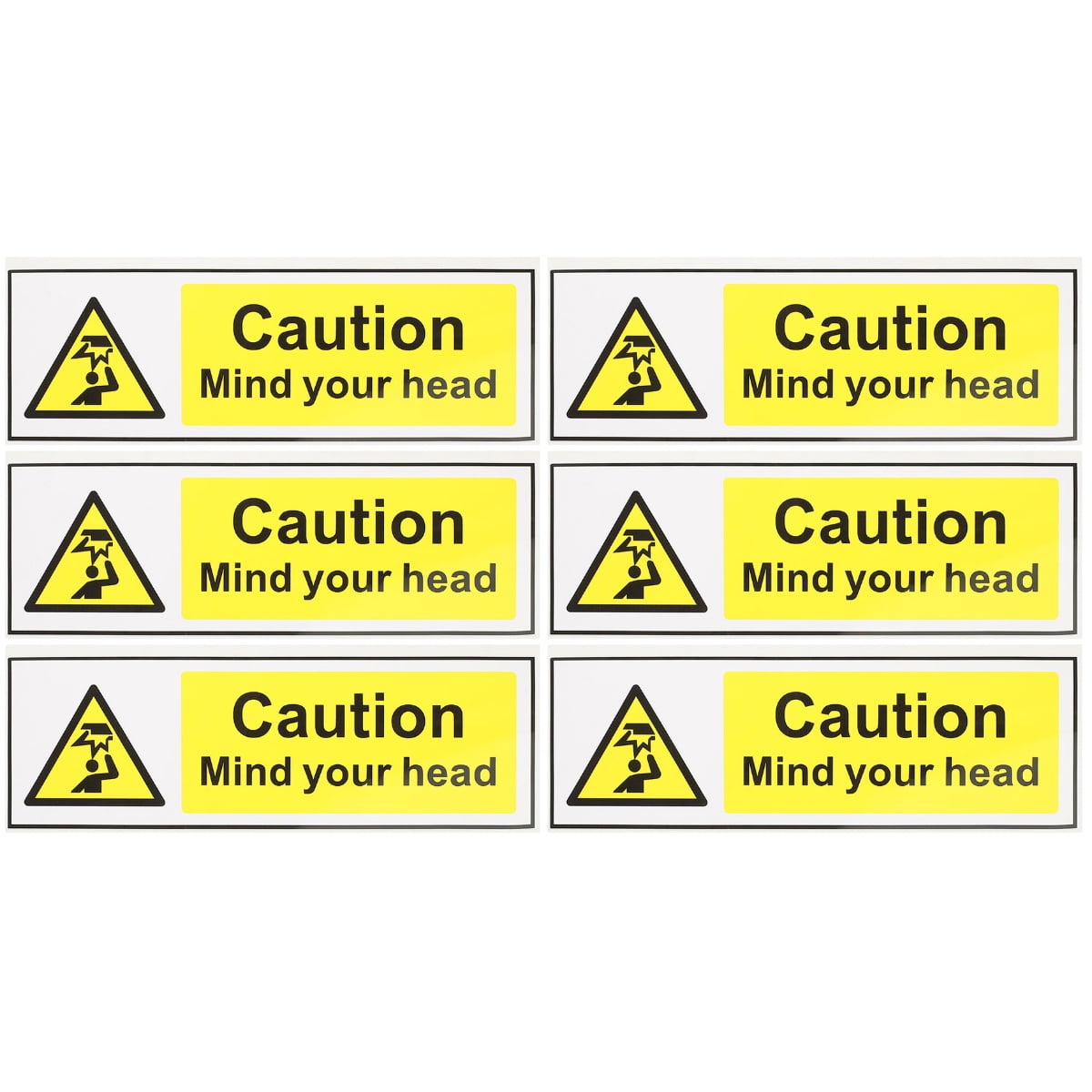 HOMEMAXS 6 pcs Watch Your Head Signs Self Adhesive Low Ceiling Sign Low ...