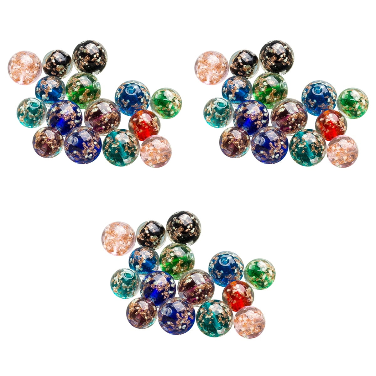 HOMEMAXS 60 Pcs 12MM Fluorescent Glass Beads Big Hole Charms DIY Round ...