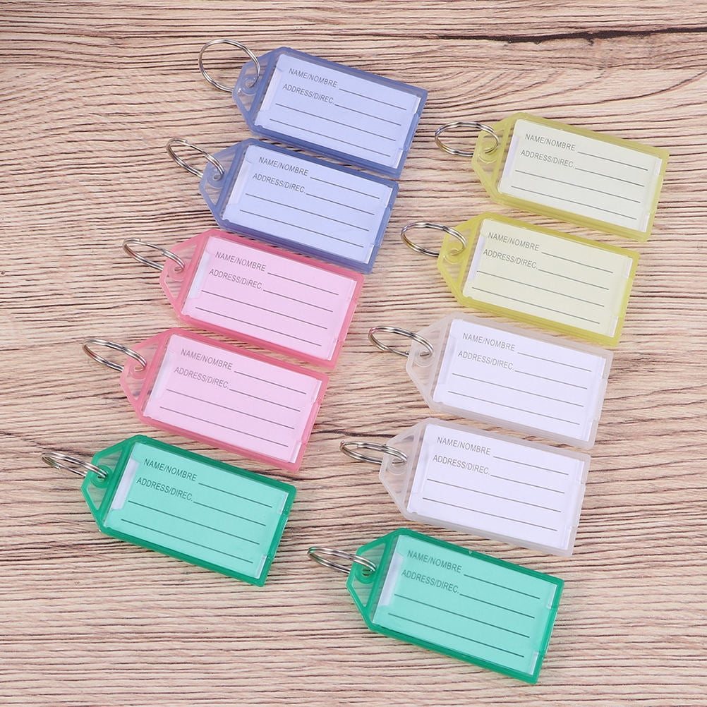 HOMEMAXS 60 Pcs Luggage Tag Key Label Tags Keychain Straps Suitcase ...