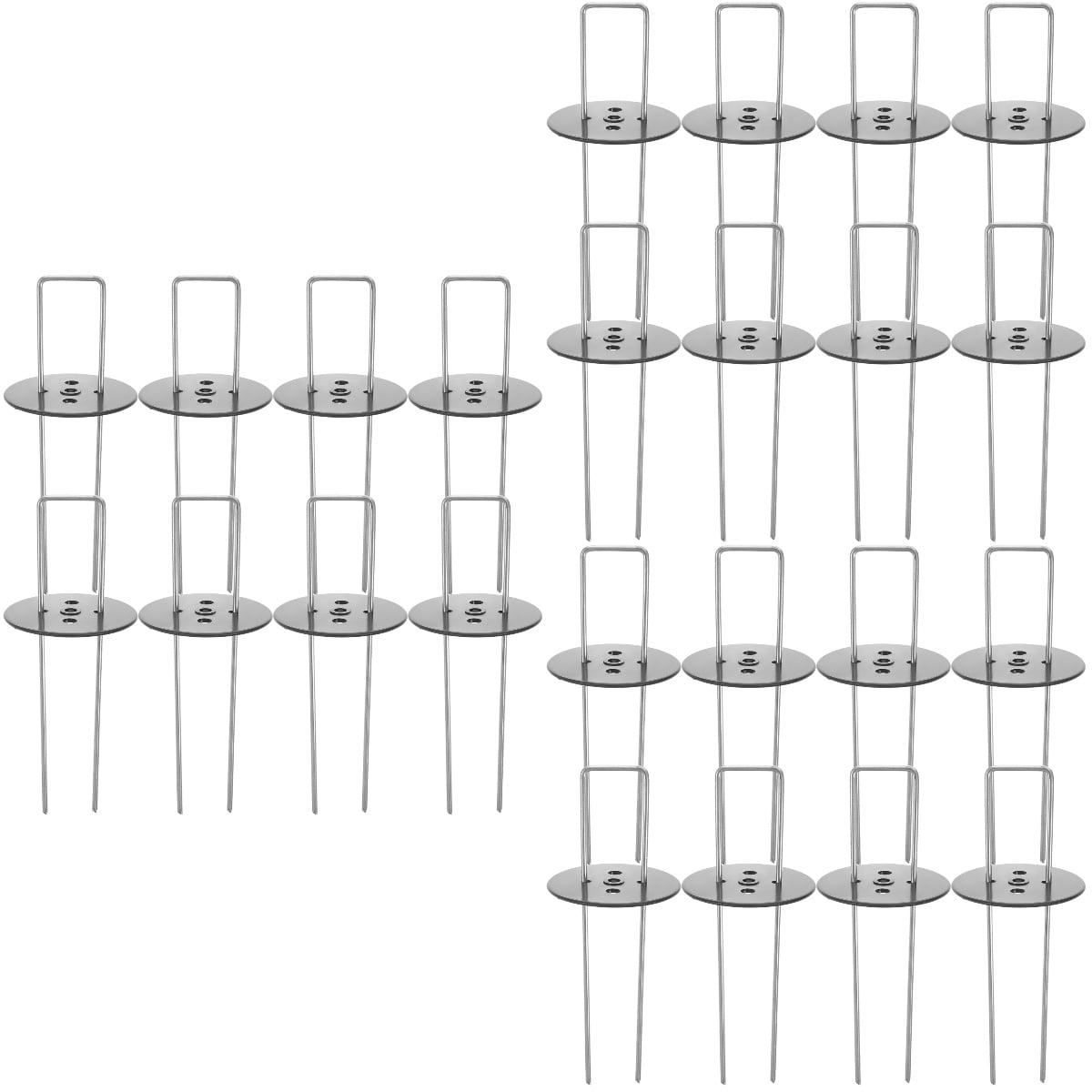 HOMEMAXS 60 Sets Landscape Stakes Metal U-Shaped Stakes Grass Anchoring ...