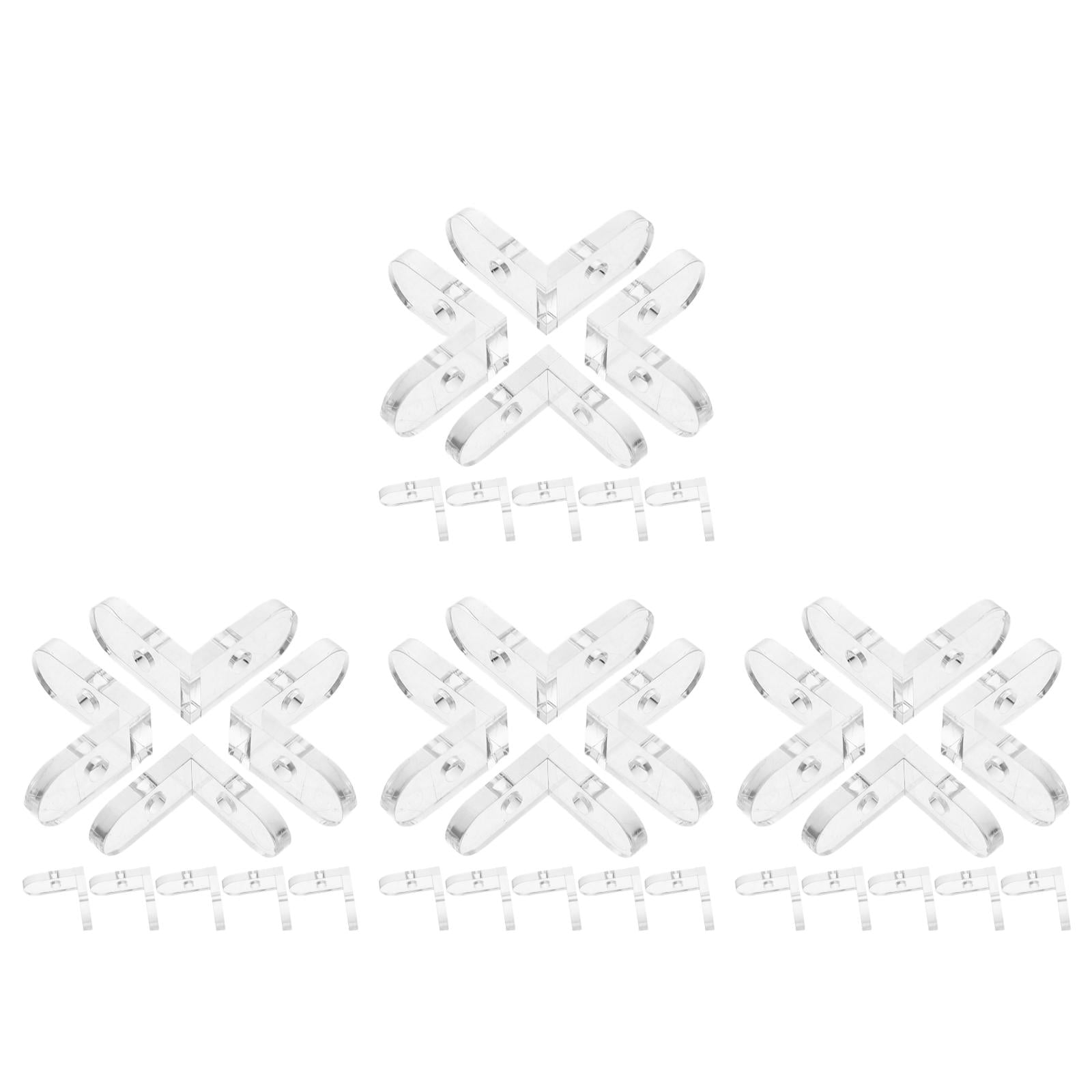HOMEMAXS 60 pcs Acrylic Angle Braces Acrylic Fasteners Clear Corner ...