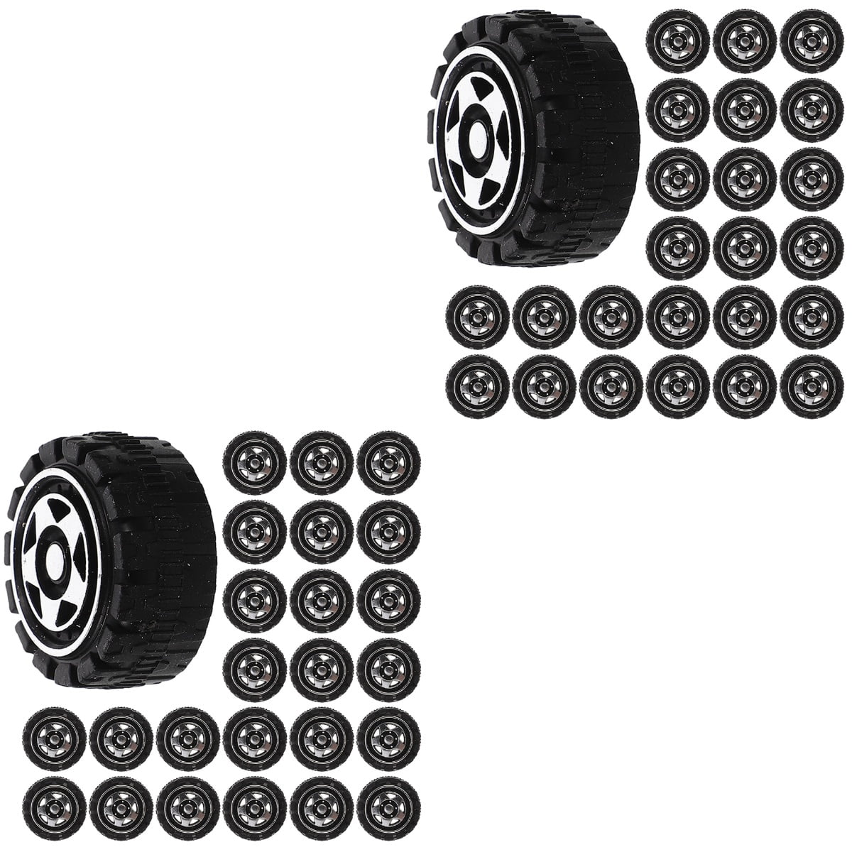 HOMEMAXS 60 pcs Car Wheels Plastic Wheels Car Model Wheels Toy Car DIY ...