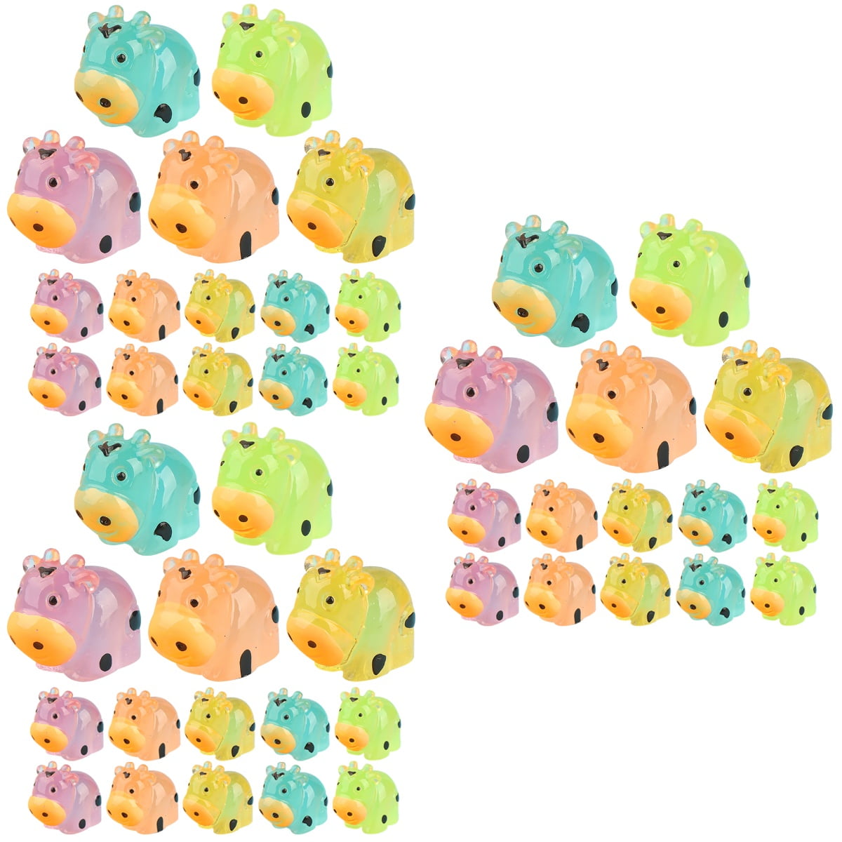 HOMEMAXS 60 pcs Cow Figurines Cartoon Cow Statues Resin Cow Crafts ...