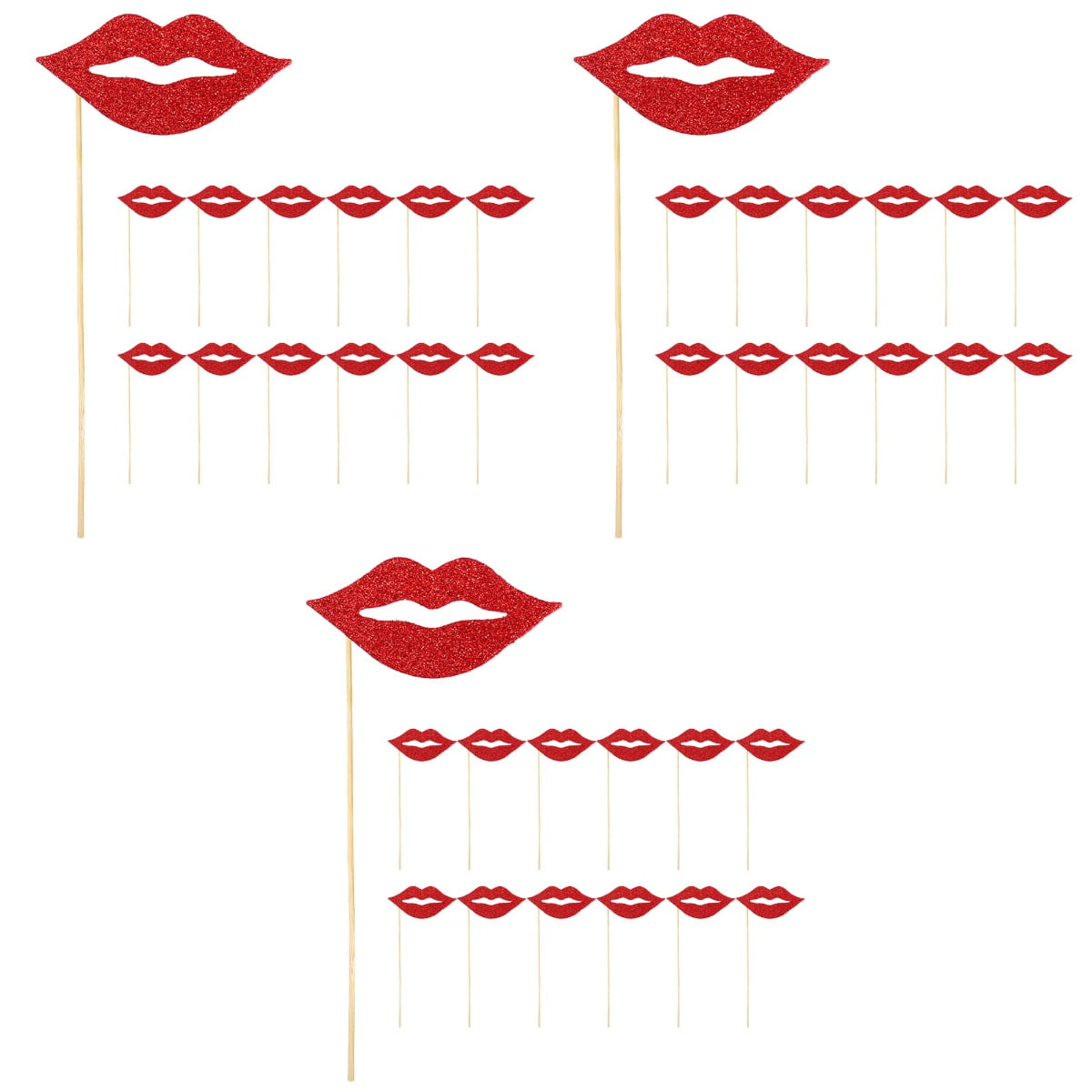HOMEMAXS 60 pcs Lips Photo Booth Props Wedding Selfie Photo Prop ...