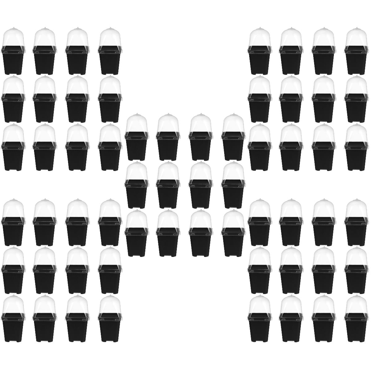 HOMEMAXS 60 sets of Clear Plant Nursery Pots with Humidity Dome Plastic ...