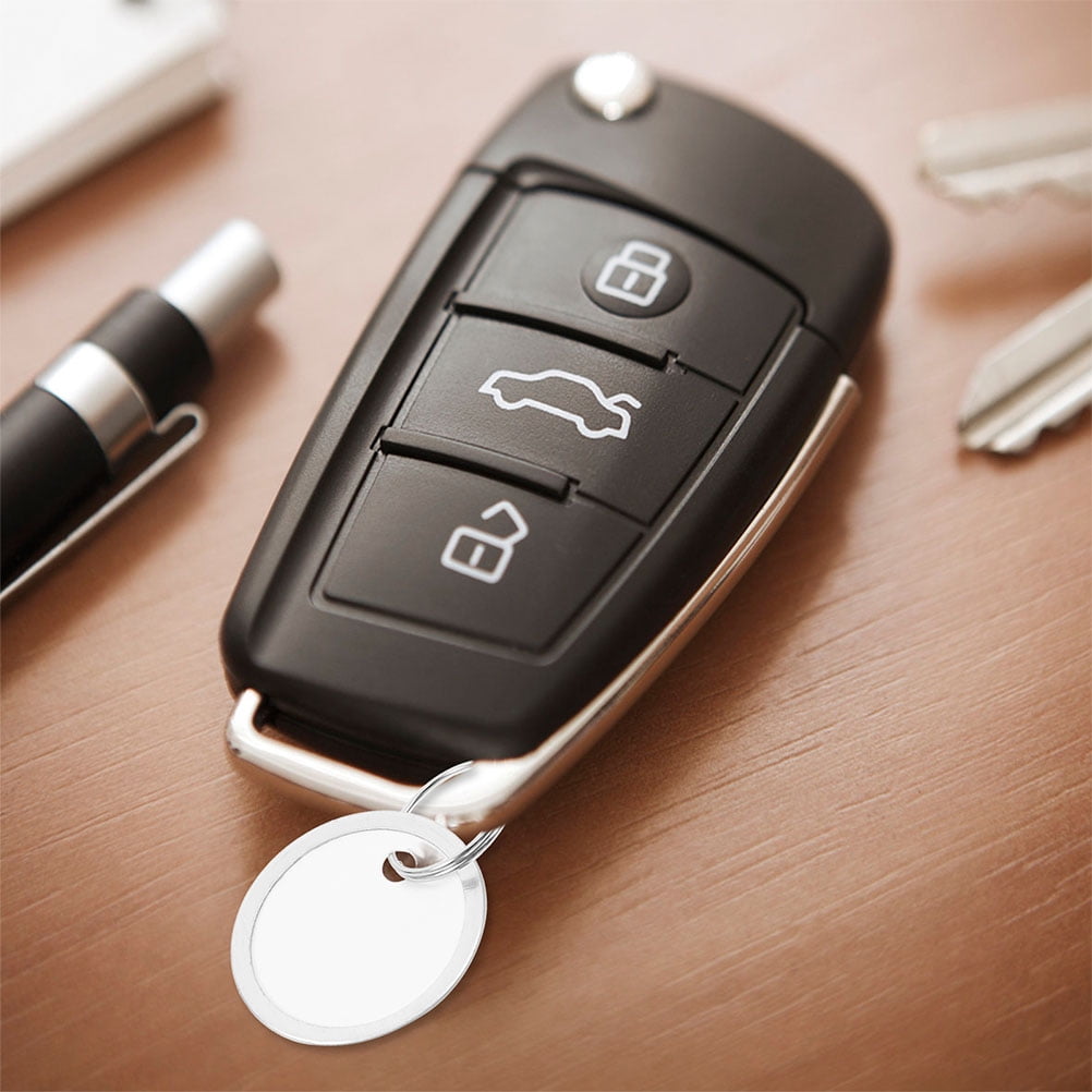 HOMEMAXS 60pcs Aluminum Rim Key Tags Round Paper Tags With Split Rings ...