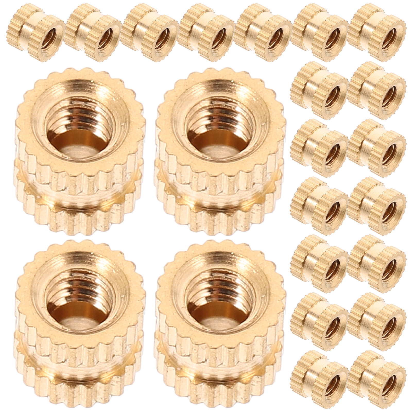 60pcs Copper Knurled Nuts Threaded Connector Nuts Compact Replacing ...
