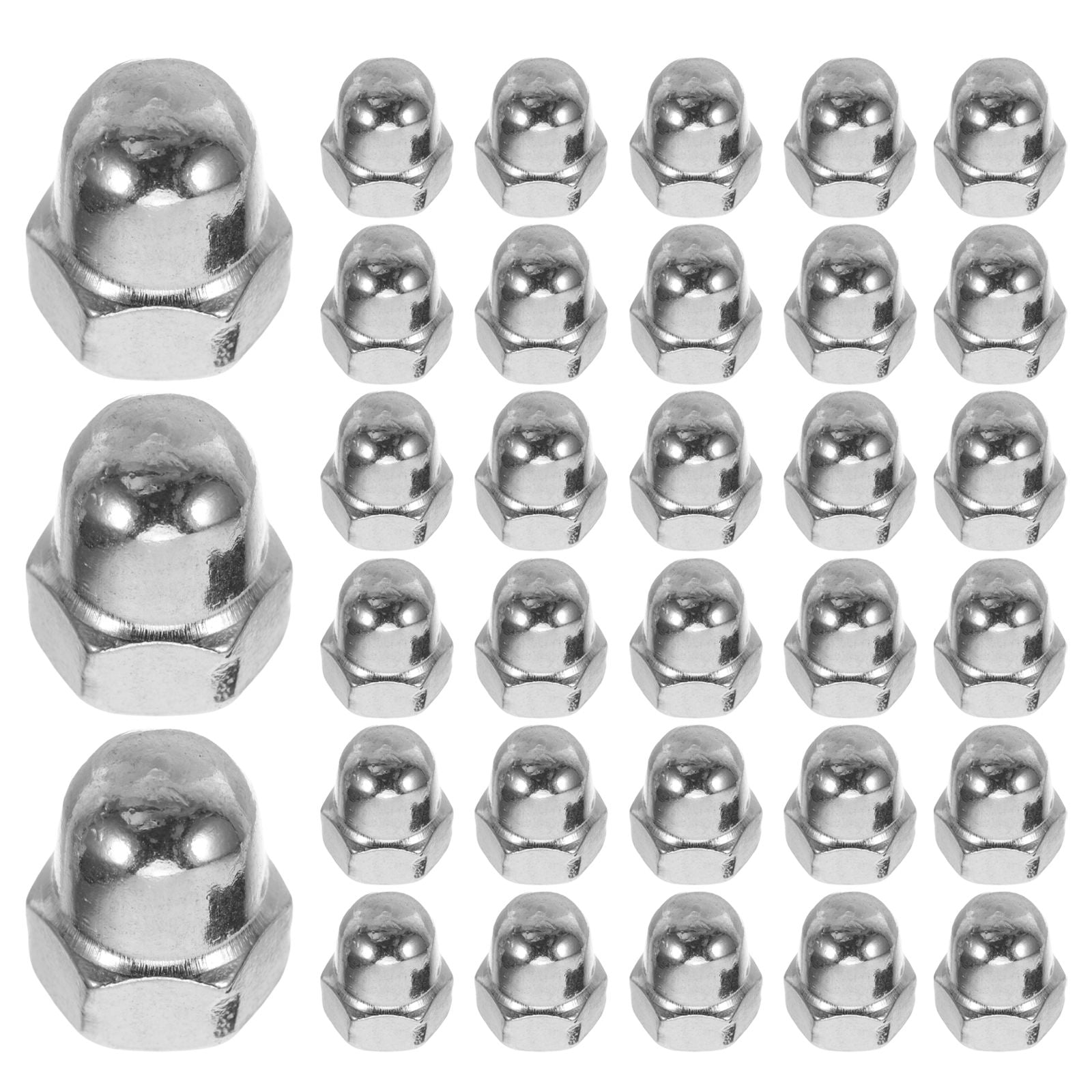 HOMEMAXS 60pcs Hexagon Cap Stainless Steel Cap Nuts Round Ball Head ...