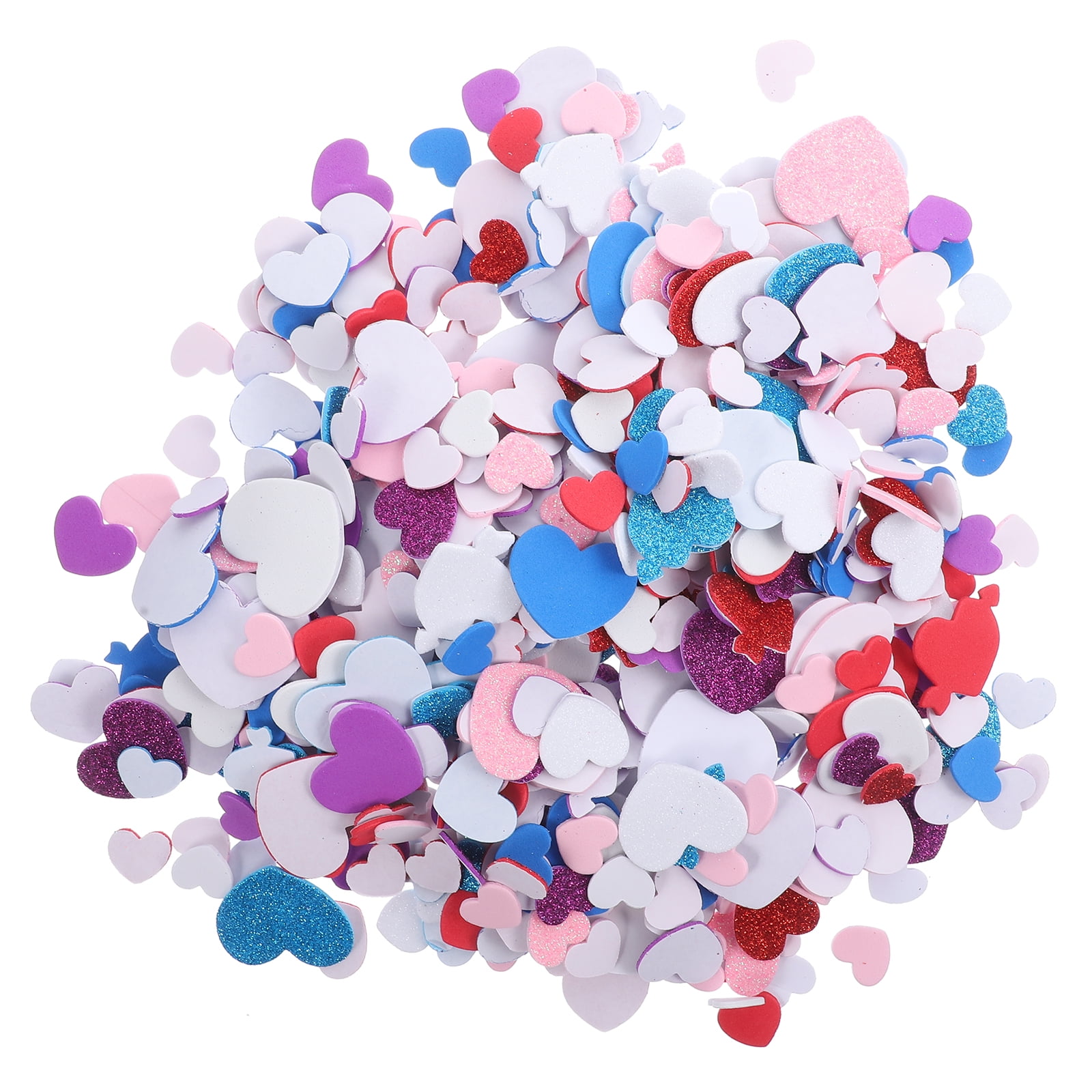 HOMEMAXS 610pcs Glittery Heart Foam Stickers, Self-Adhesive Craft ...