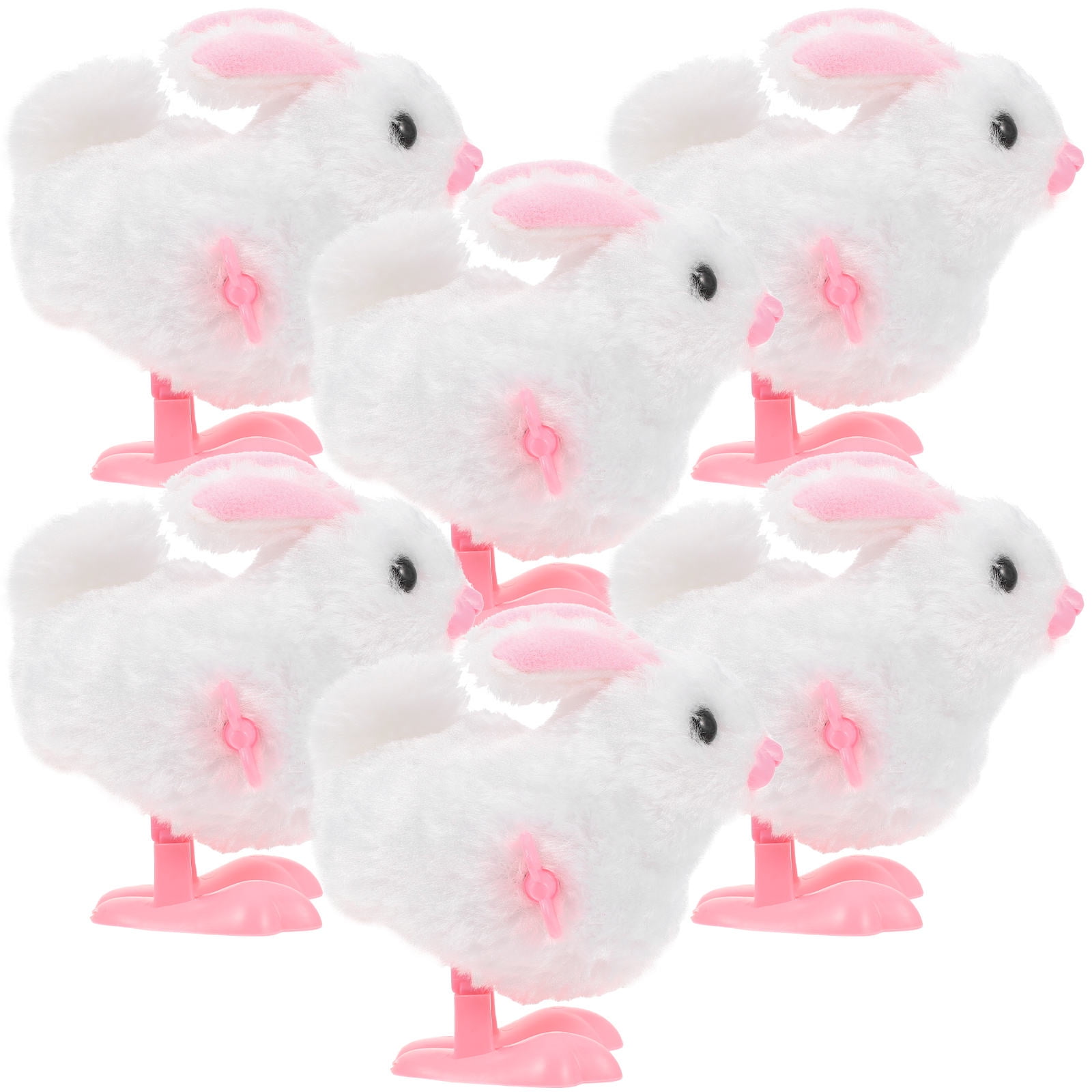 6Pack White Plush Wind Up Bunny Toy Creative Plaything for Birthday ...