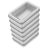HOMEMAXS 6Pcs Empty Rectangular Metal Storage Organizer Tin Playing ...