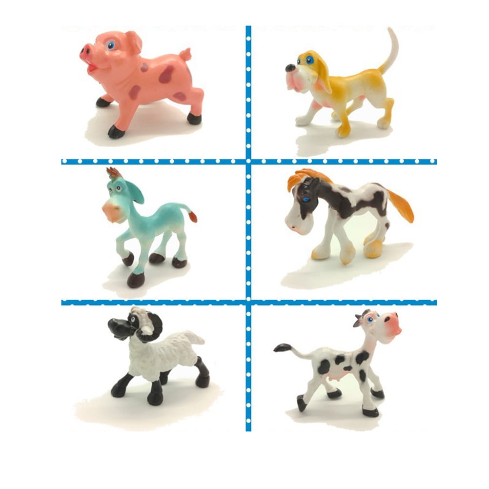 HOMEMAXS 6Pcs Farm Animals Action Toys Plastic Animals Toys Animals ...