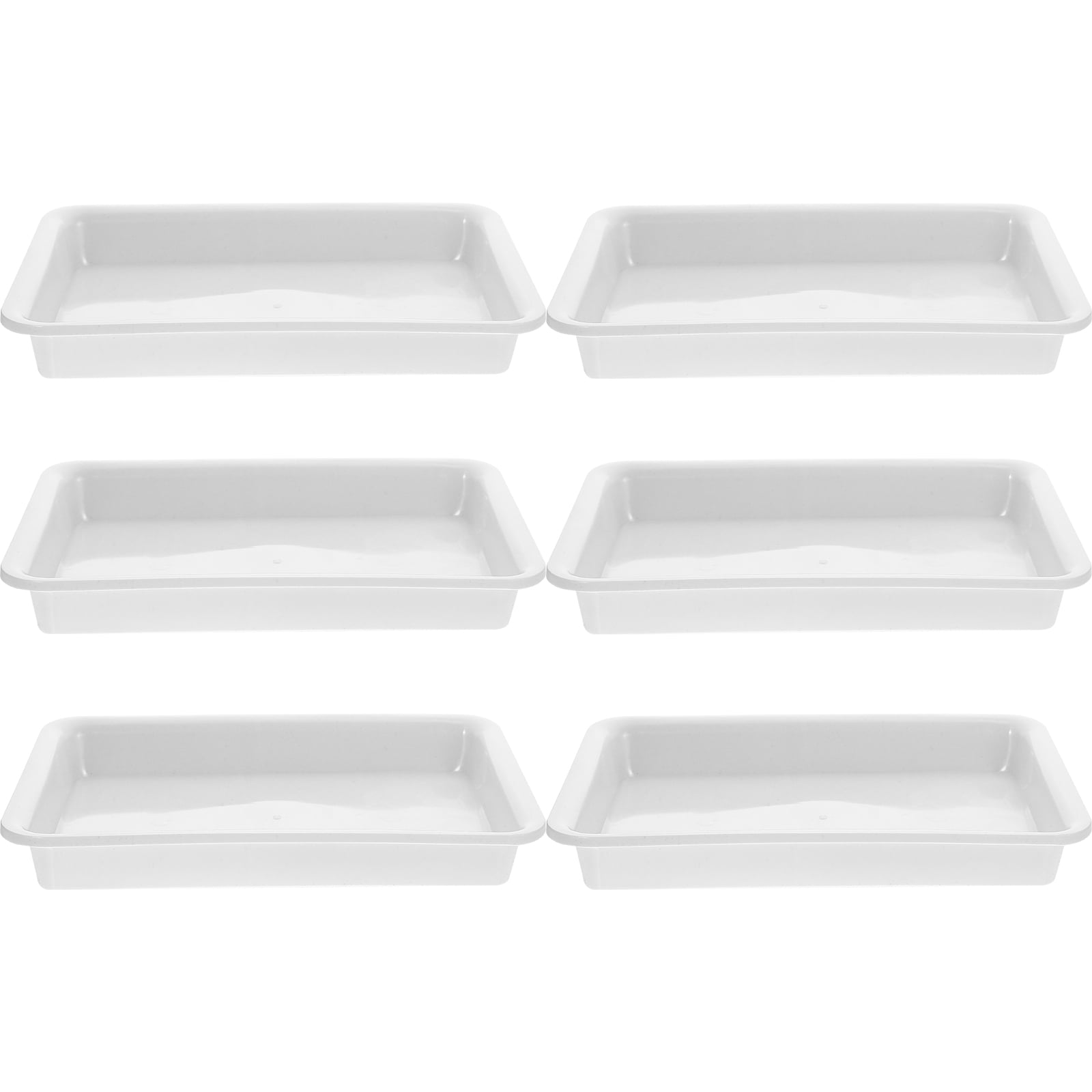 HOMEMAXS 6Pcs Rectangular Planter Tray Plastic Flower Pot Tray Plant ...