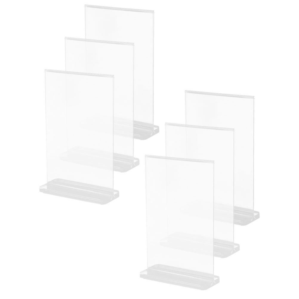 HOMEMAXS 6pcs Acrylic Sign Holder Clear Menu Stand Document Brochure ...