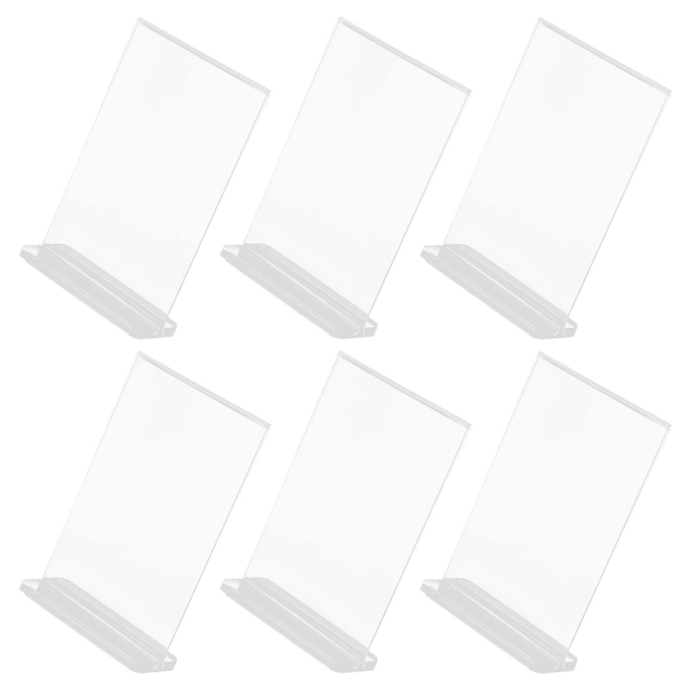 HOMEMAXS 6pcs Acrylic Sign Holder Clear Menu Stand Document Brochure ...