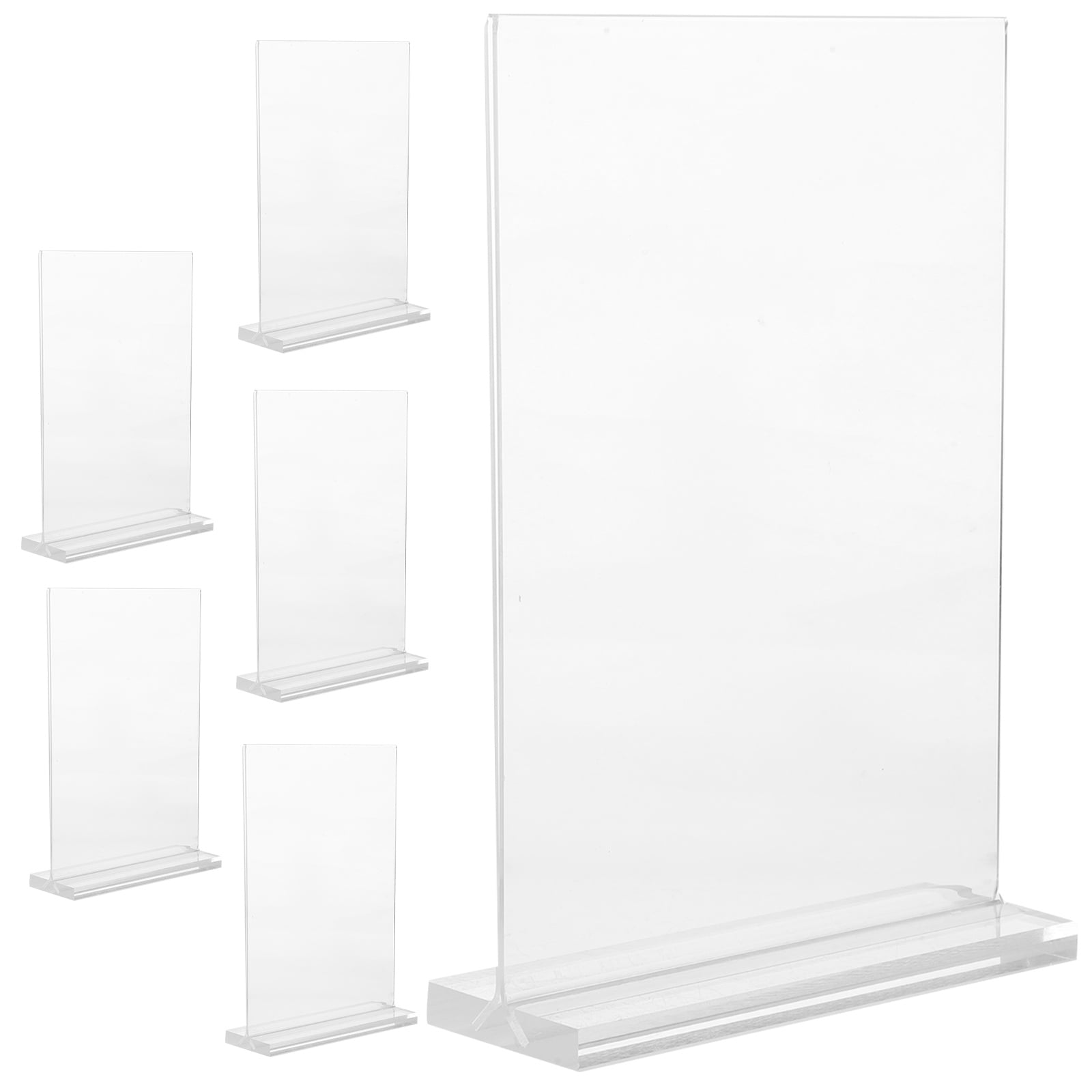HOMEMAXS 6pcs Acrylic Sign Holder Desktop Display Holder Stand Double ...