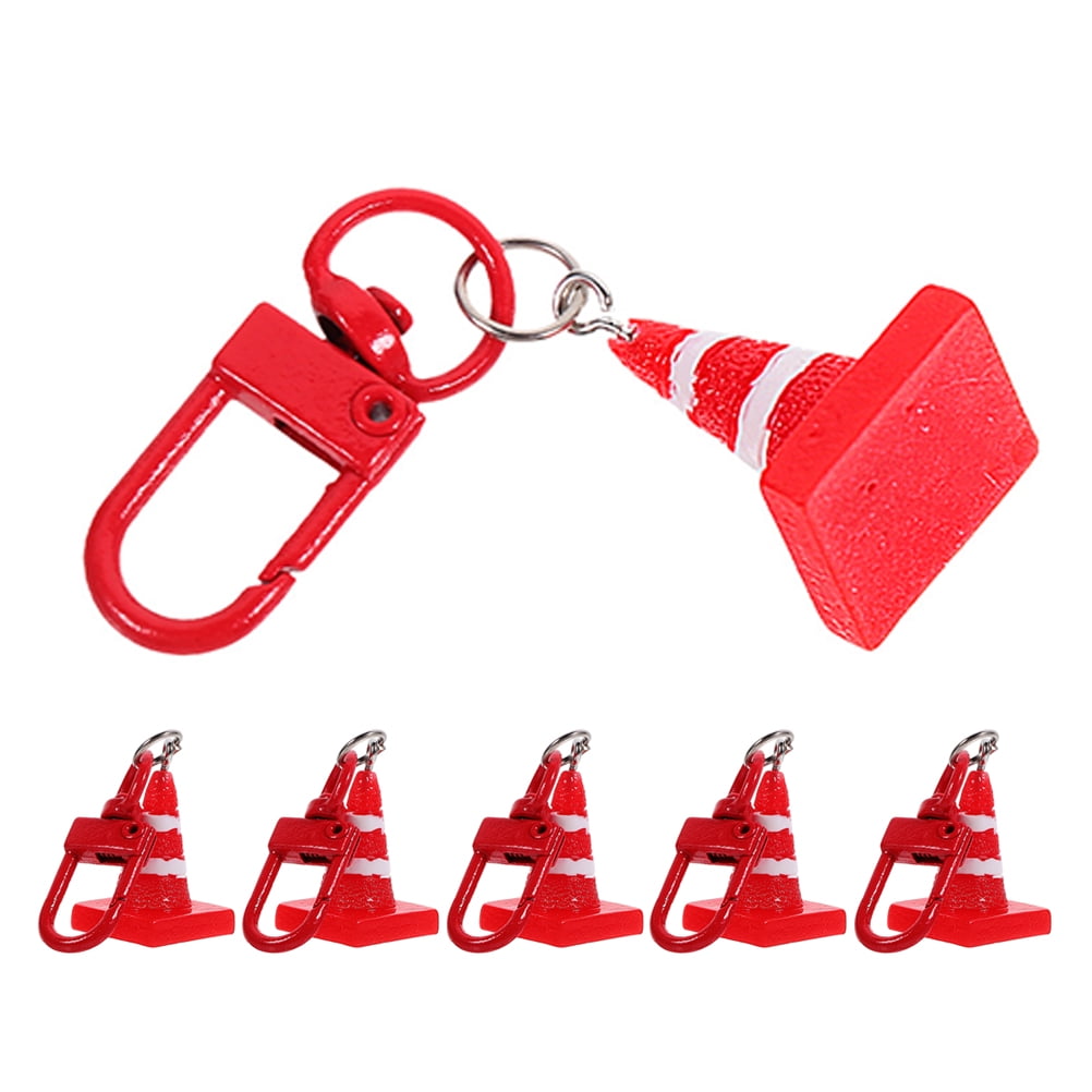 HOMEMAXS 6pcs Cute Mini Traffic Cone Keychain Construction Key Ring ...