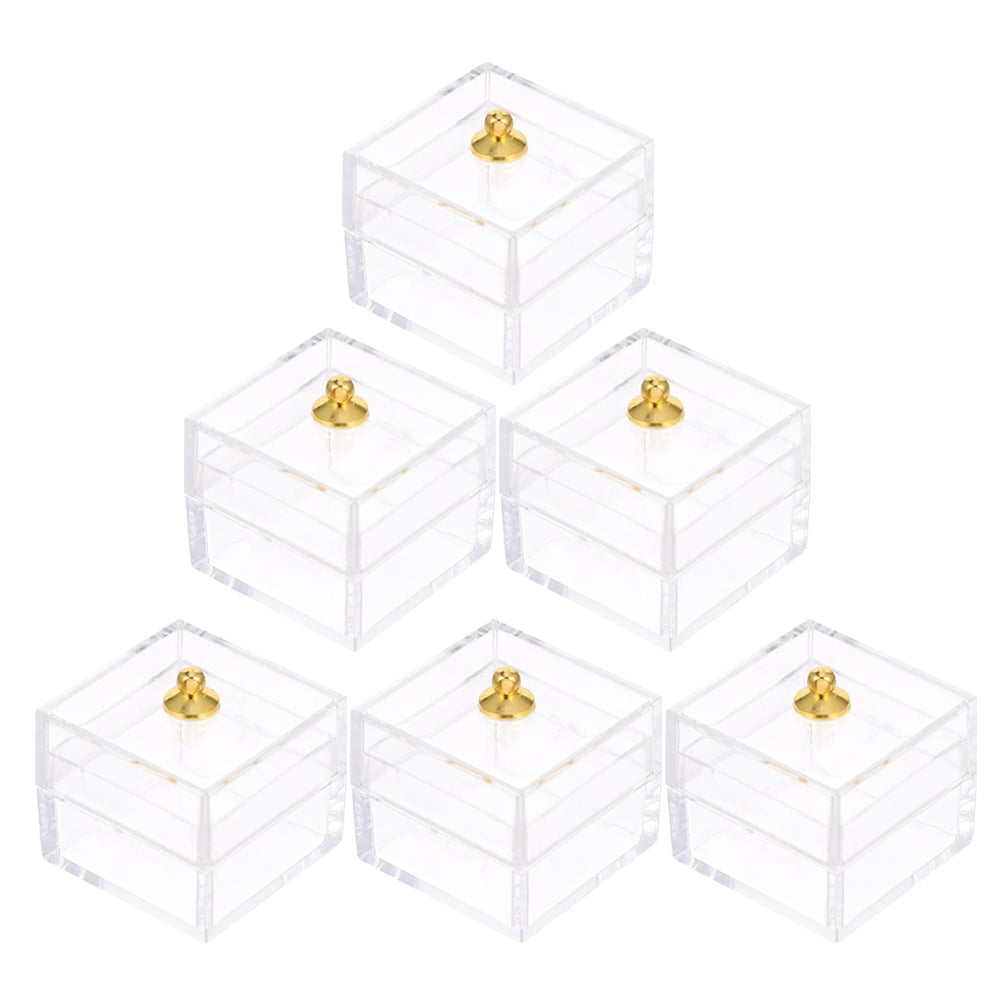 6pcs Dollhouse DIY Miniature Boxes Clear Storage Containers Mini Candy ...