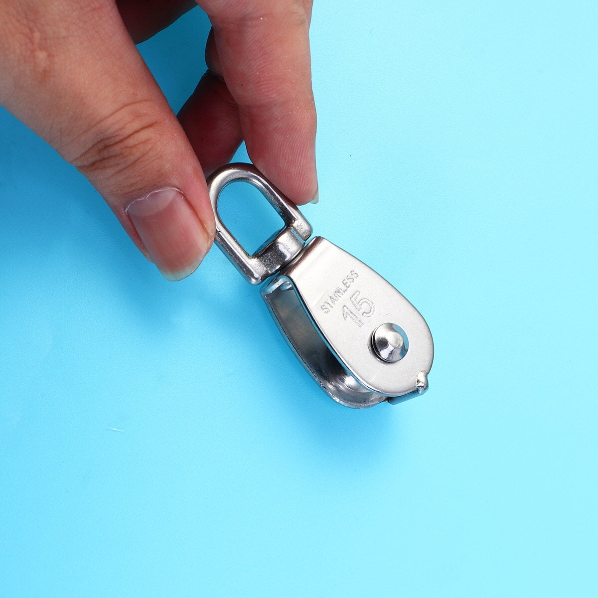 Minkissy Mini Stainless Steel Pulley Fishing Net Pulley Silver 6Pcs ...