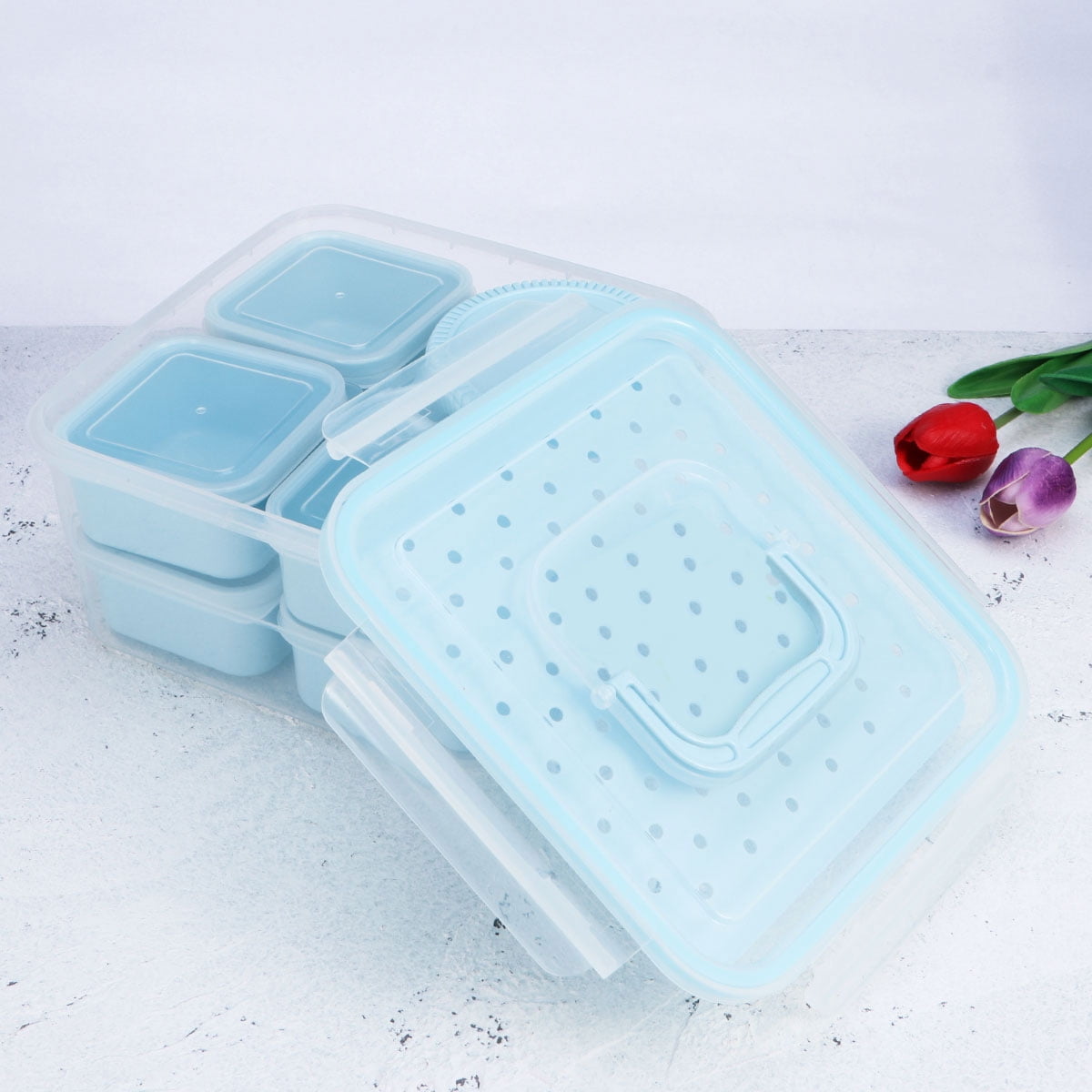 HOMEMAXS 6pcs Food Storage Containers with Lids Leak Proof Easy Snap ...