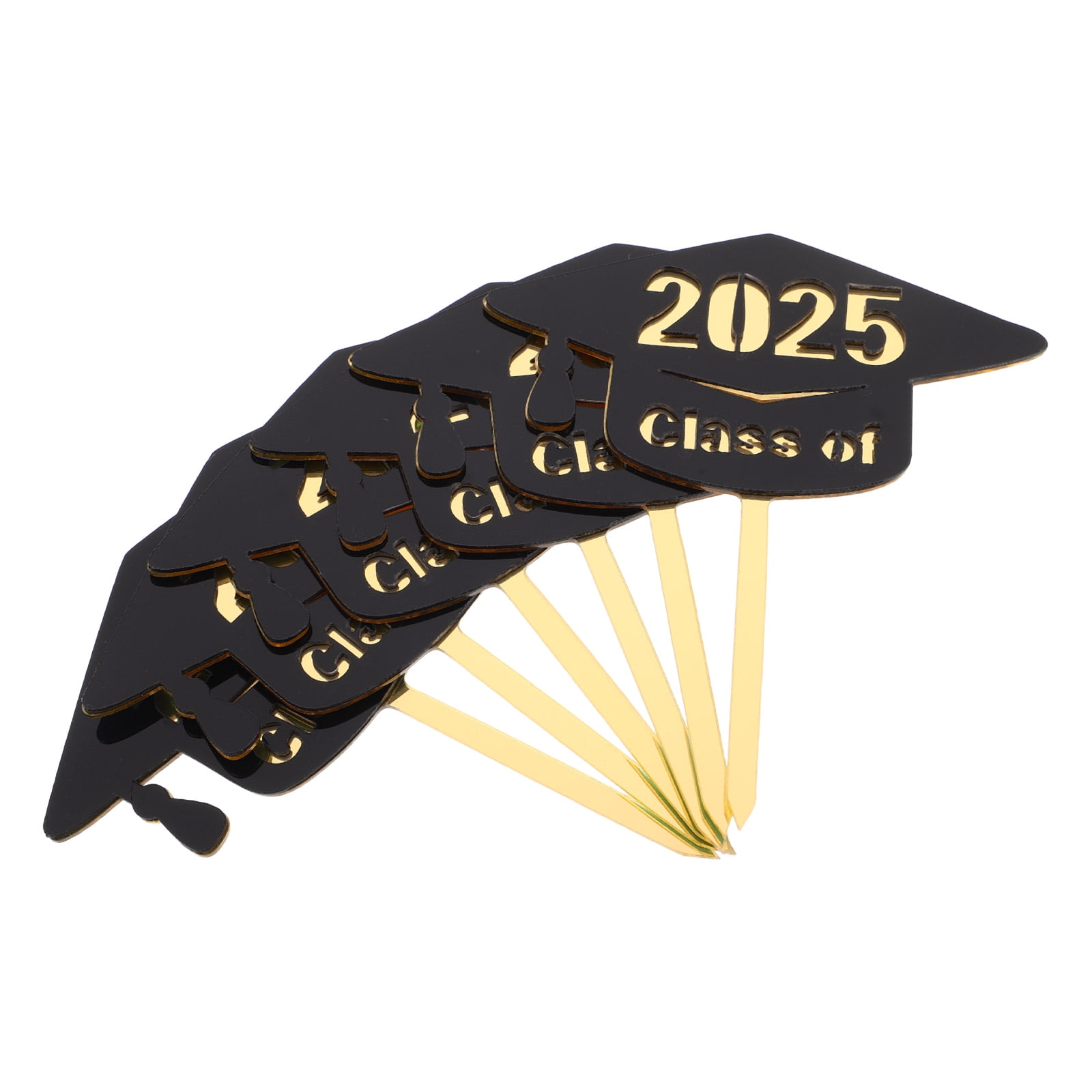 HOMEMAXS 6pcs Graduation 2025 Season Plastic Cake Toppers Congrats Grad ...