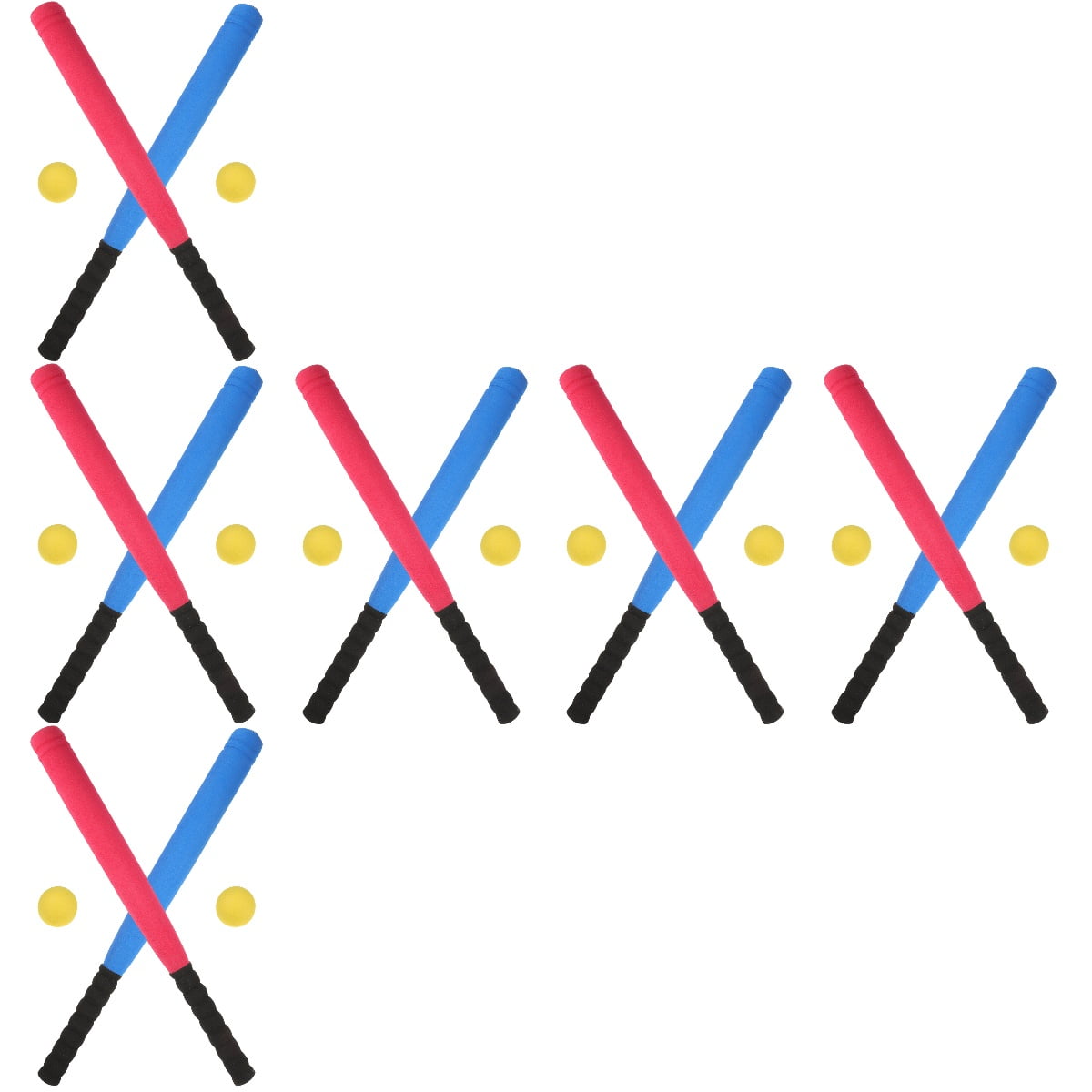 HOMEMAXS 6pcs Kids Baseball Bat Set: With Baseball Outdoor Sports Game ...