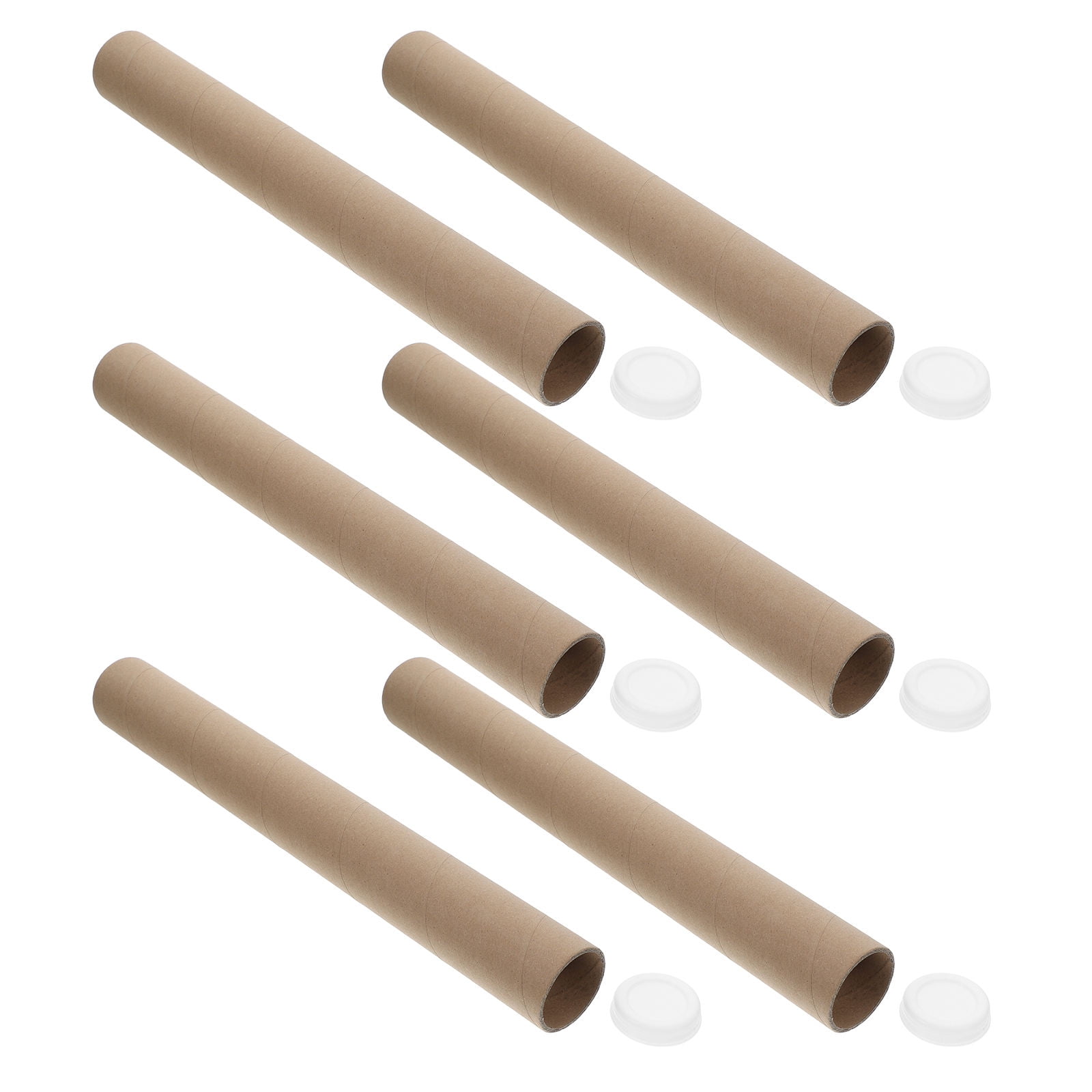 HOMEMAXS 6pcs Kraft Mailing Tubes With Plastic Caps Heavy Duty ...
